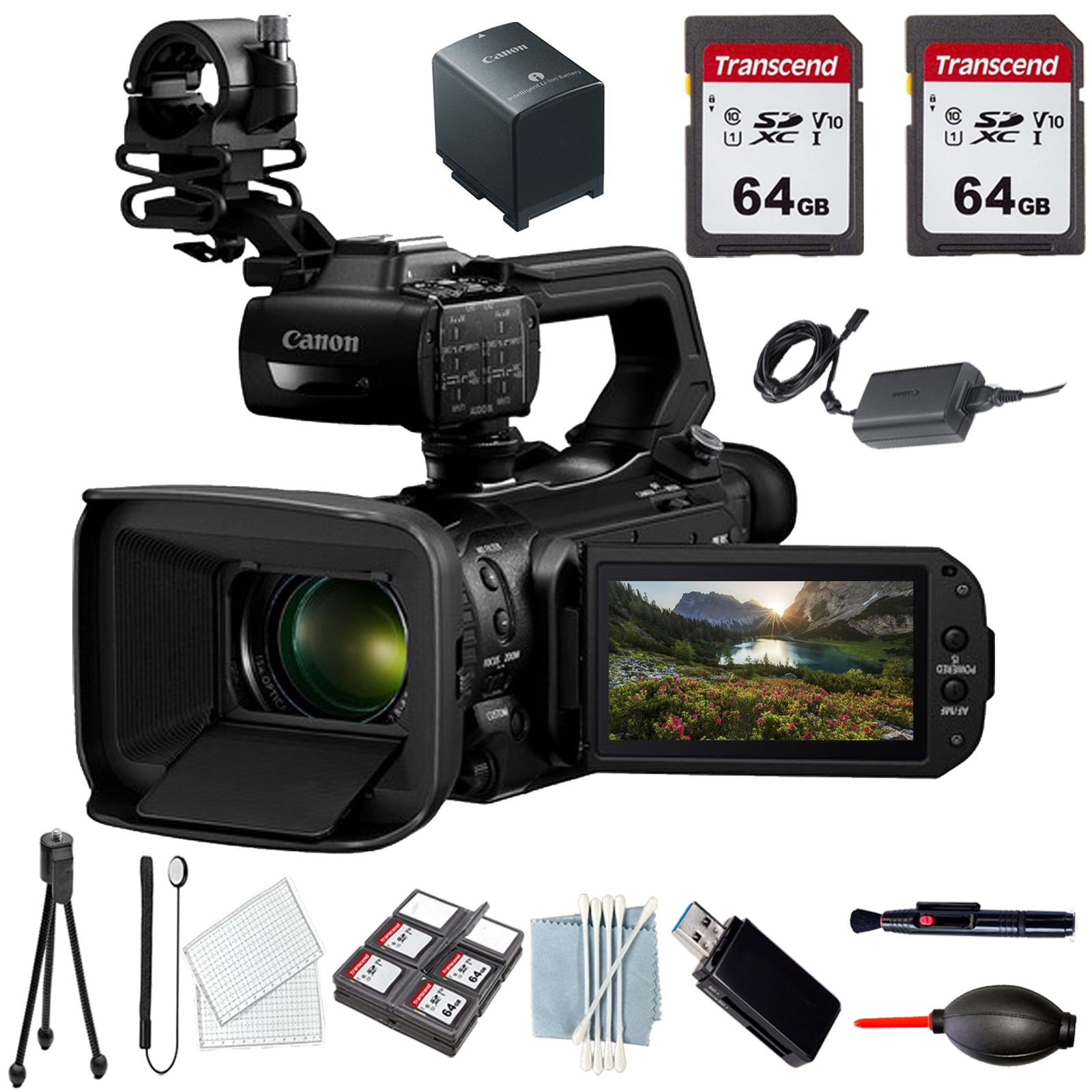 Canon XA75 UHD 4K30 Camcorder with Starter Kit and 2x64GB Memory Card ...