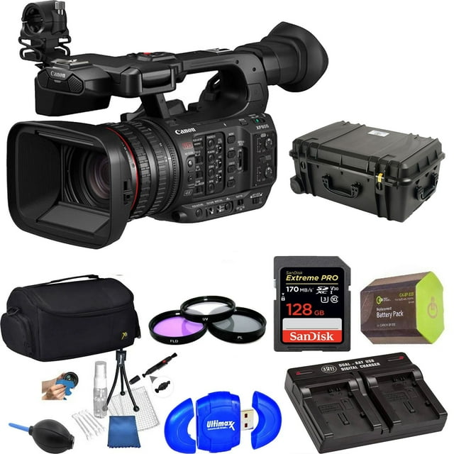 Canon XF605 UHD 4K HDR Pro Camcorder With Hard Case & More - Walmart.com