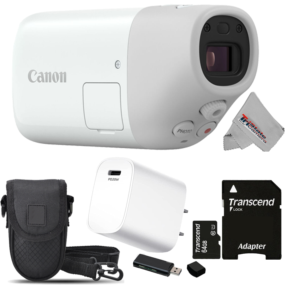 Canon ZOOM Digital Monocular (White) + 64GB + Case+ Card Reader- Kit ...