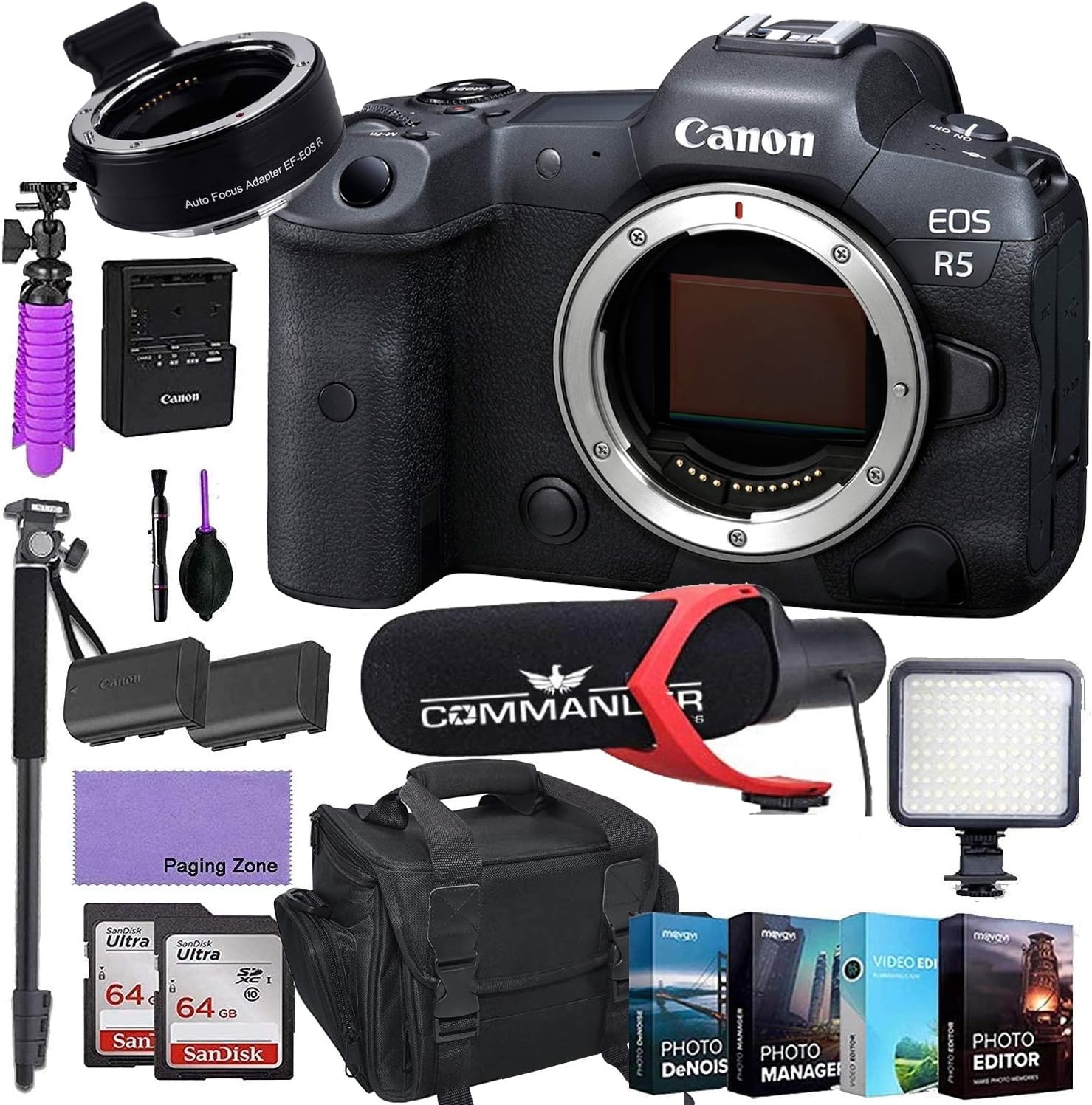 Canon EOS R5 Mirrorless Digital Camera (Body Only) and Mount Adapter EF ...
