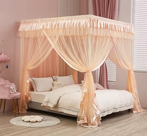 Canopy Bed Curtains - Bed Canopy Royal Luxurious Cozy Drapes Netting ...
