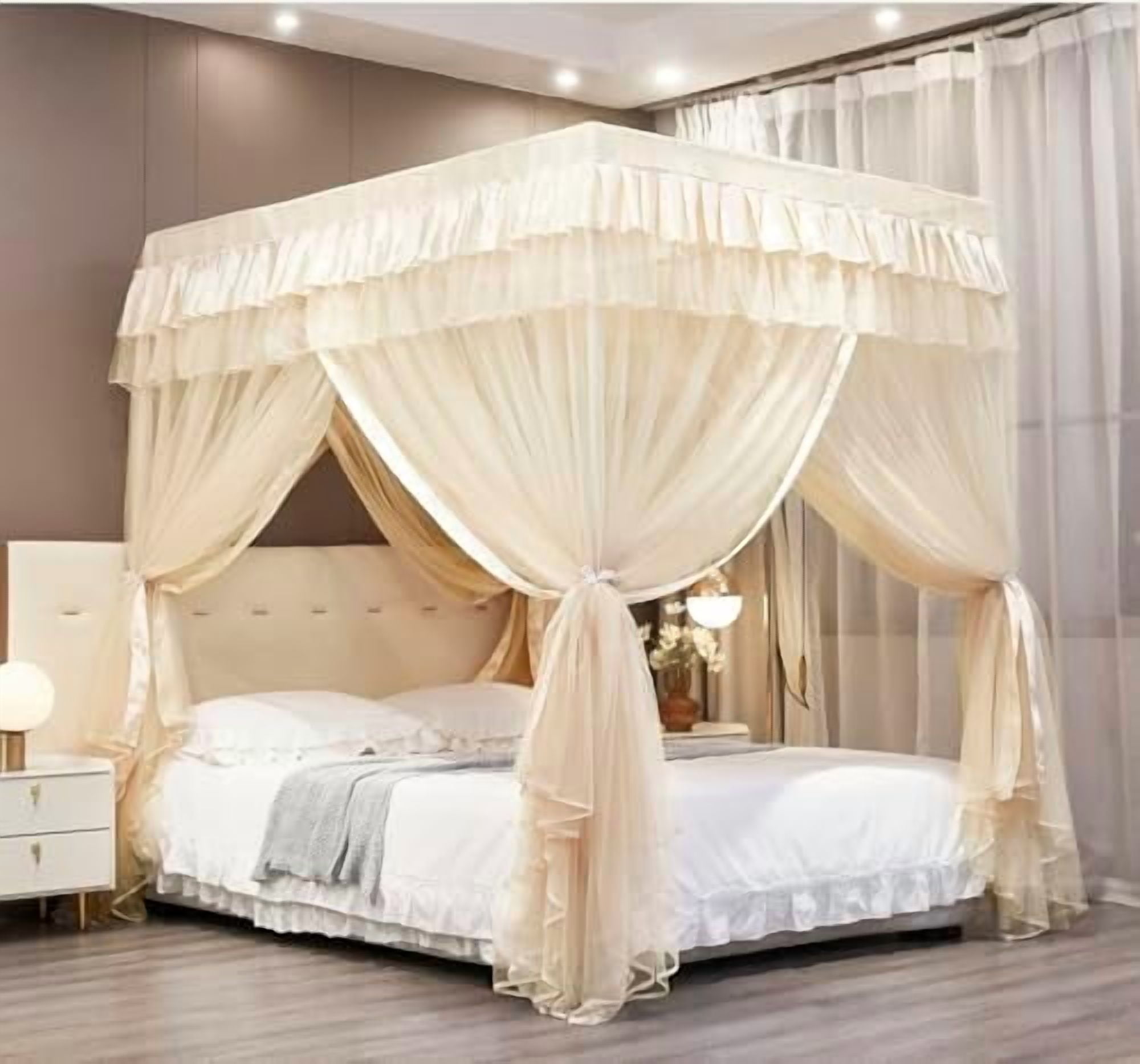 Canopy Bed Curtains Full Sizes,Bed Canopy for Girls Royal Luxurious ...
