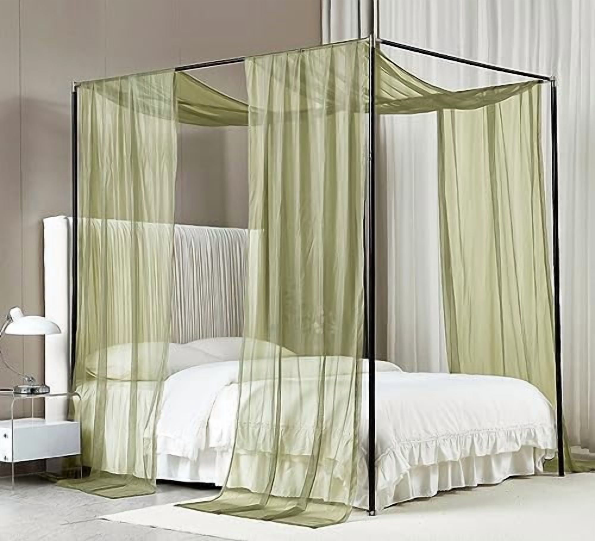 Canopy Bed Curtains King Sheer Sage Green Bed Canopy Scarf Bed Canopy ...