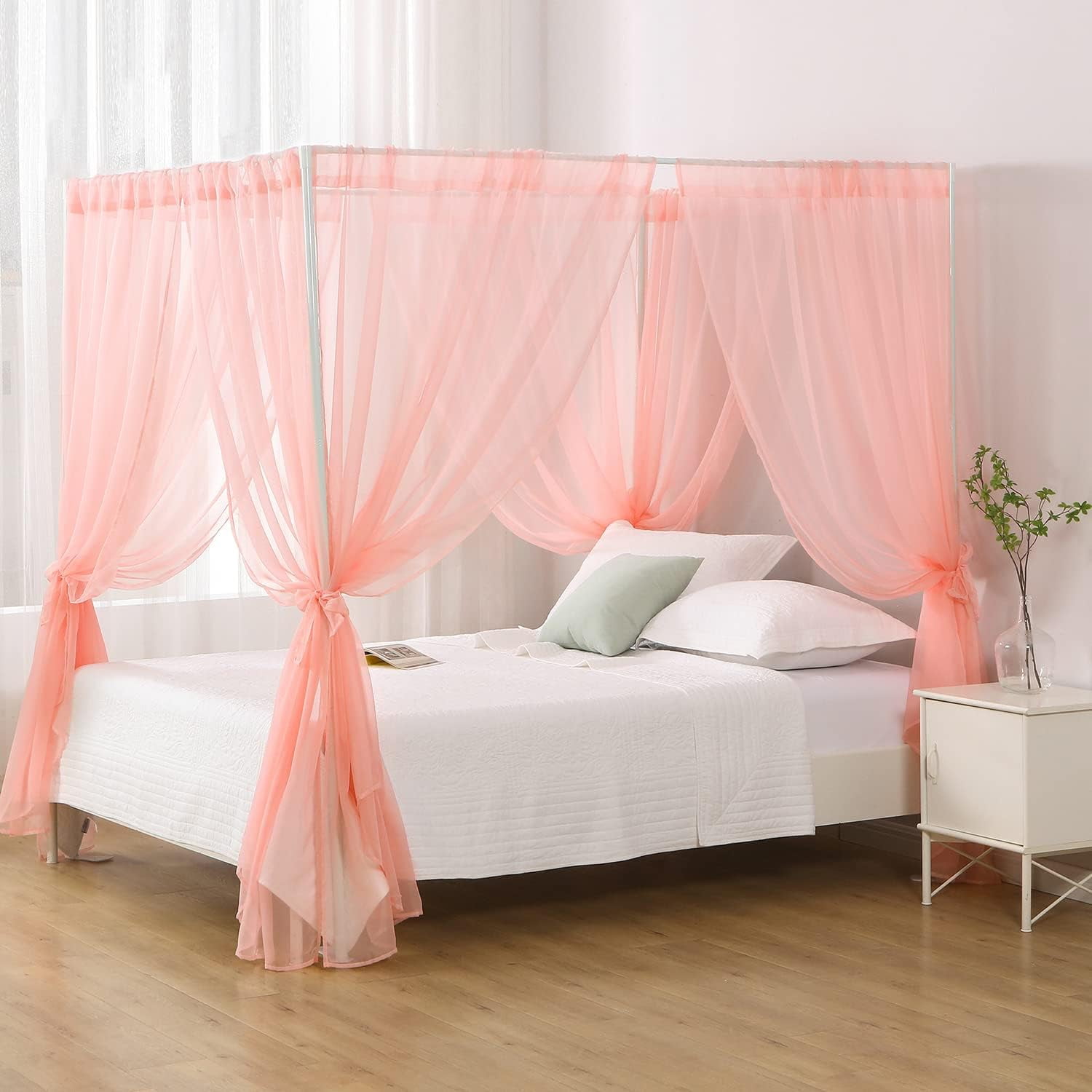 Canopy Bed Curtains Pink, Princess Bed Canopy Queen Size, Canopy Bed ...