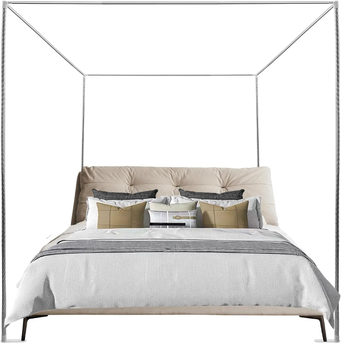 Canopy Bed Frame, 4 Corner Mosquito Netting Bracket Corner Bed Canopy ...
