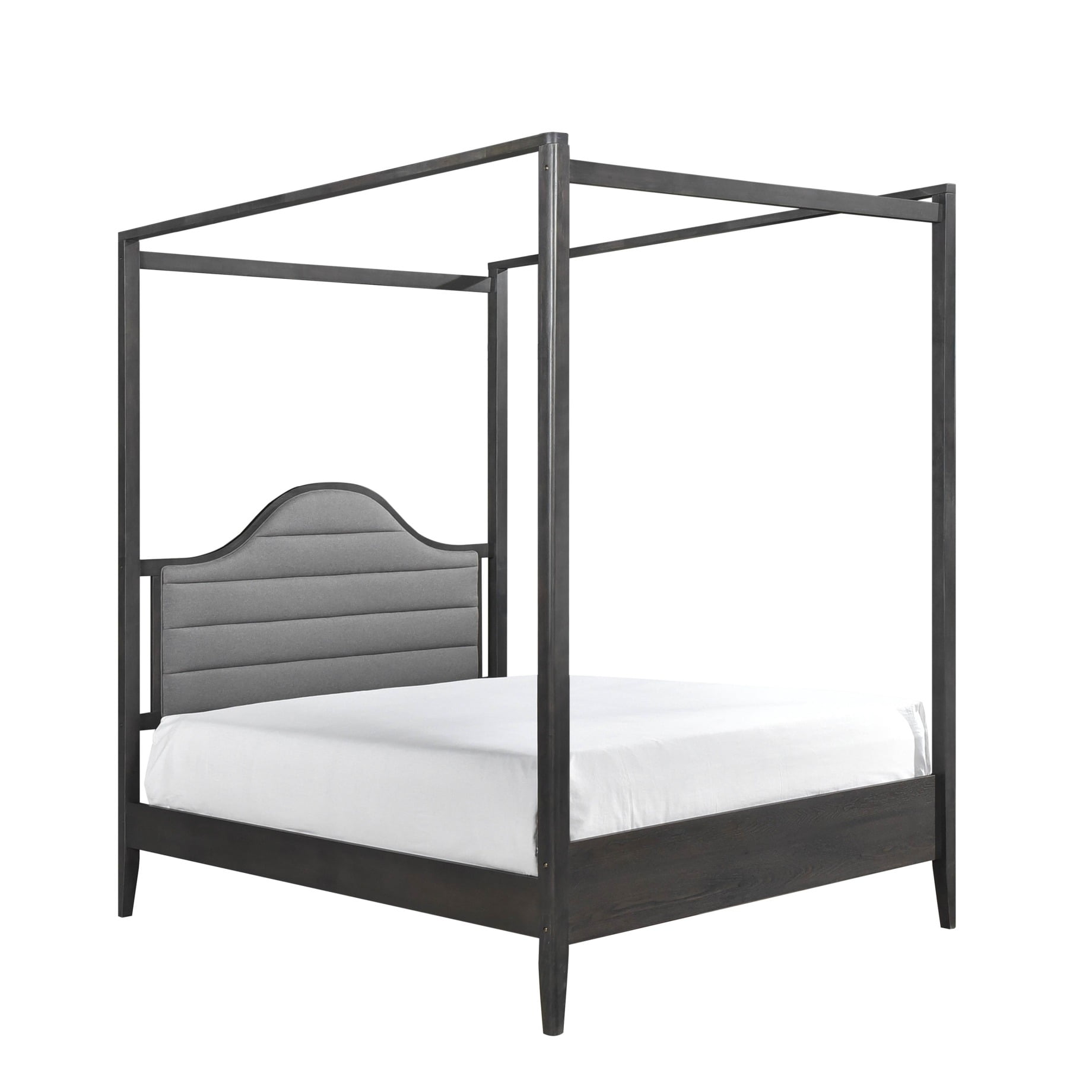 Canopy Bed Frame Full, 4-Post Canopy Platform Bed Frame with Upholstery ...