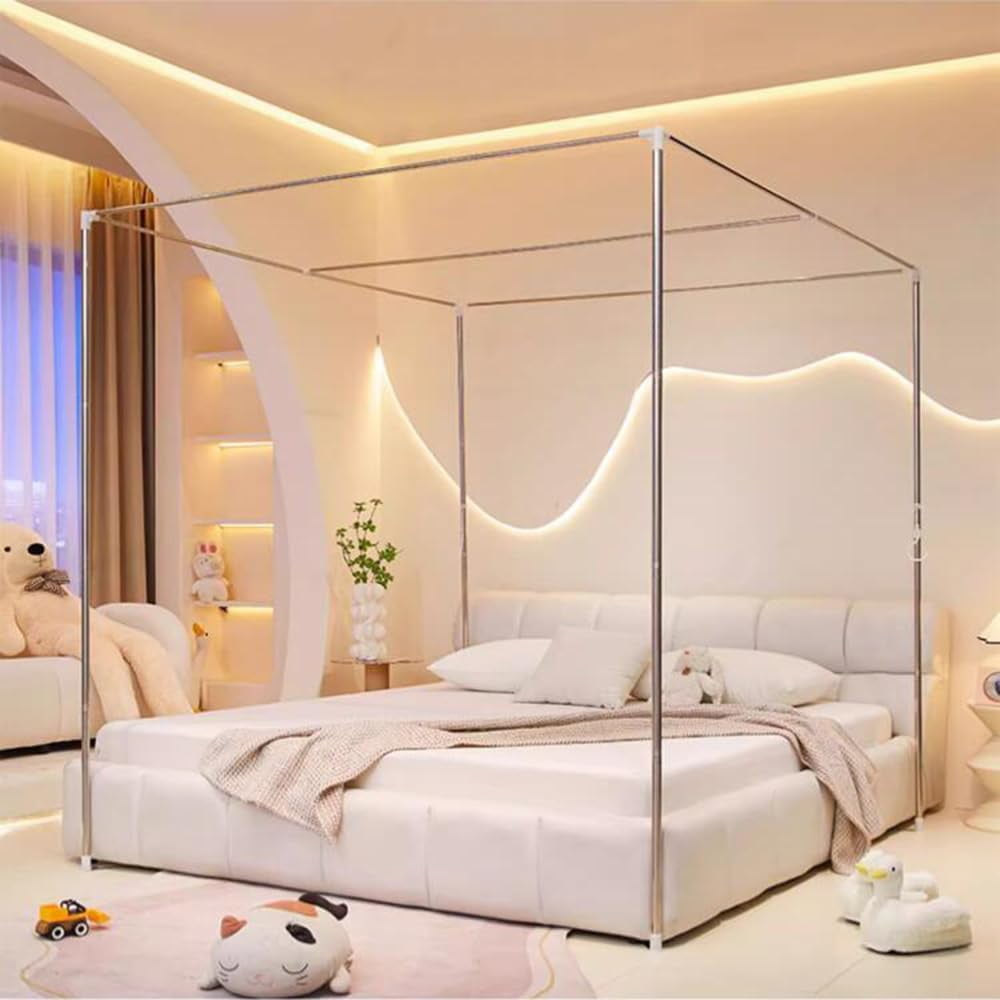 Canopy Bed Frame Post Queen Size,Stainless Steel Canopy Frame Poles ...