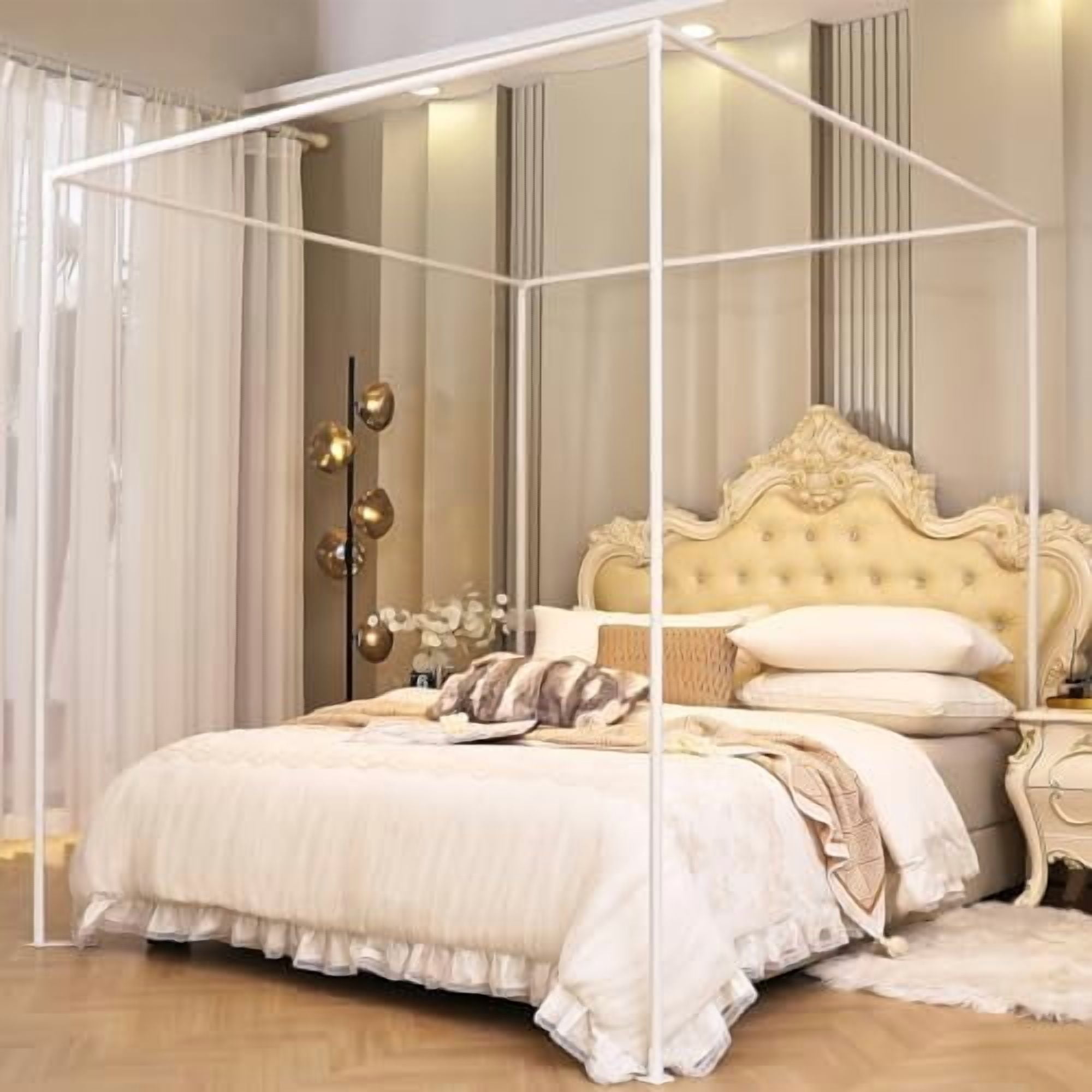 Canopy Bed Frame Post - Twin Size, Thickened Metal Frame, Four Corner ...