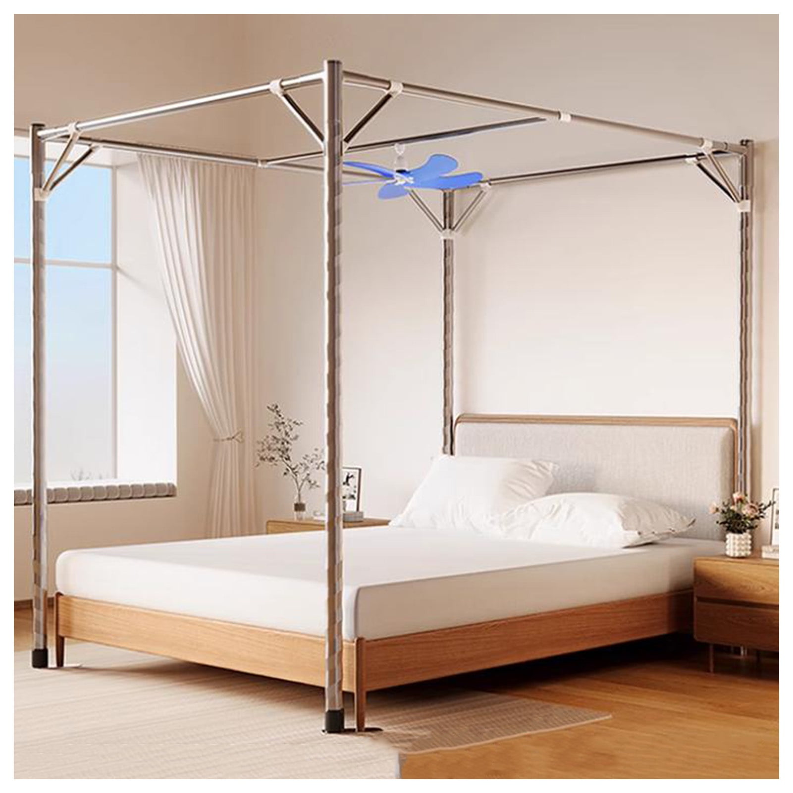 Canopy Bed Frame, Stainless Steel Mosquito Net Frame Bracket, 4 Corner ...