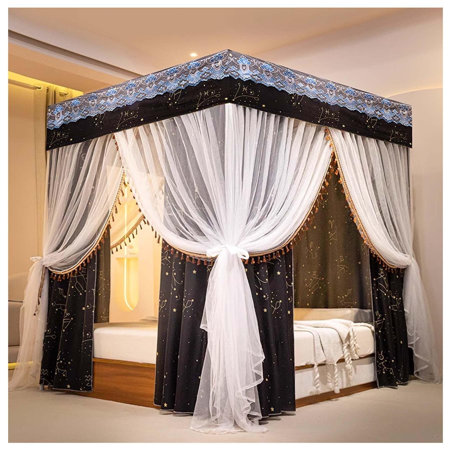 Canopy Curtain Bed Frame Stainless Steel Canopy Bed Frame Post Four ...