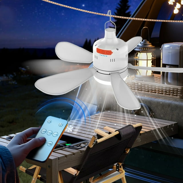 Canopy Fan - Camping Ceiling Fan, Hanging Camping | Convenient Portable Tent, Patio Ceiling with ...