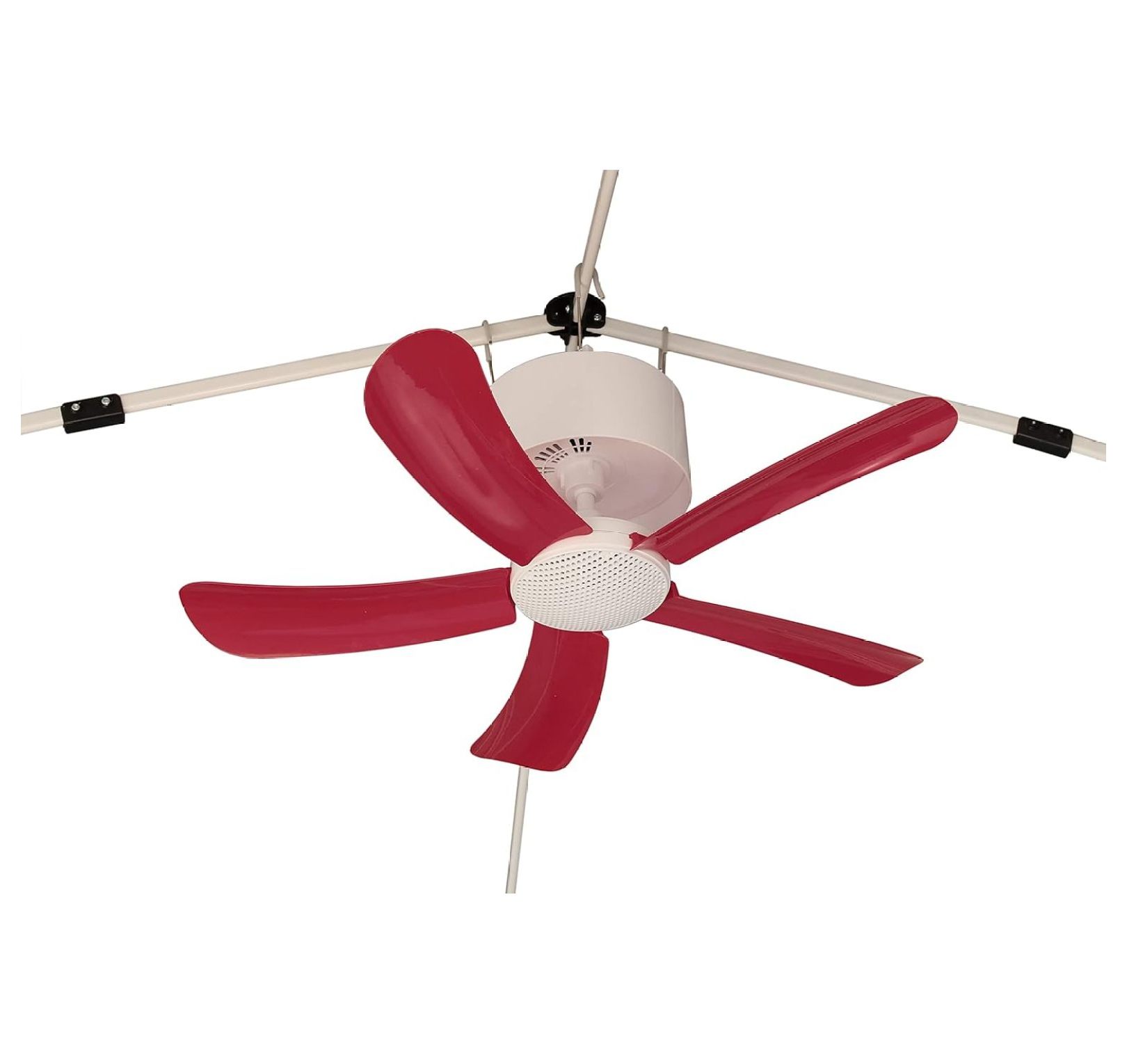 Canopy Fan with Colored Fan Blades (Deep Red) Portable, Rechargeable ...