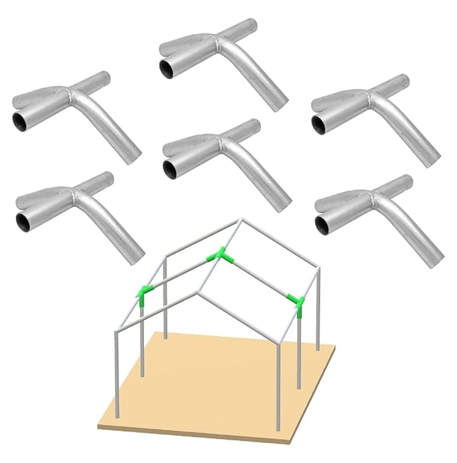 Canopy Fittings 1-3/8" 4-Way Connectors - 6 Pack Galvanized Steel ...