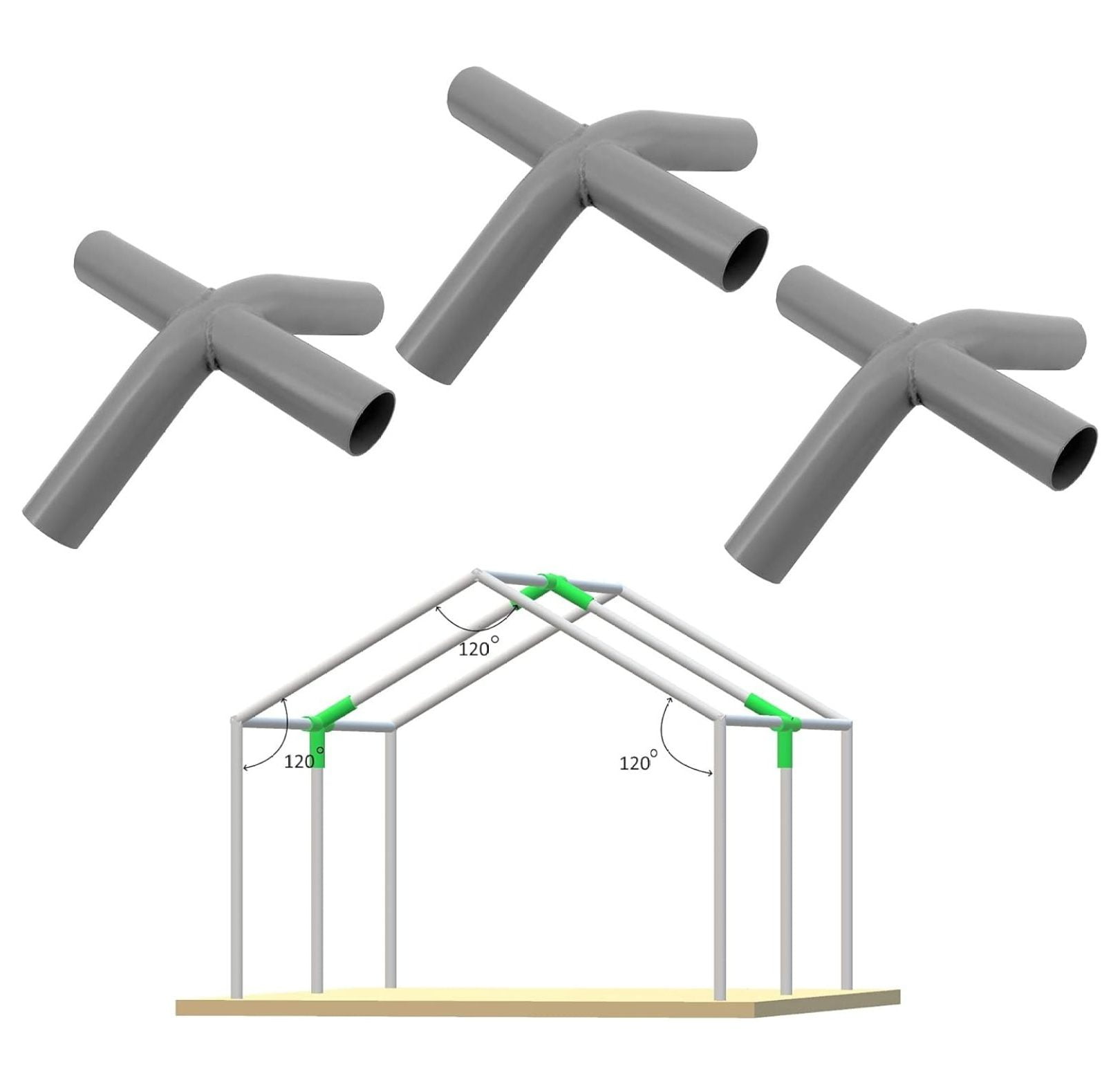 Canopy Fittings Frame Kit 1-3/8" Connectors Couplers Carport Tent Shed 3 Way, 4 Way Set 3/Pack ...