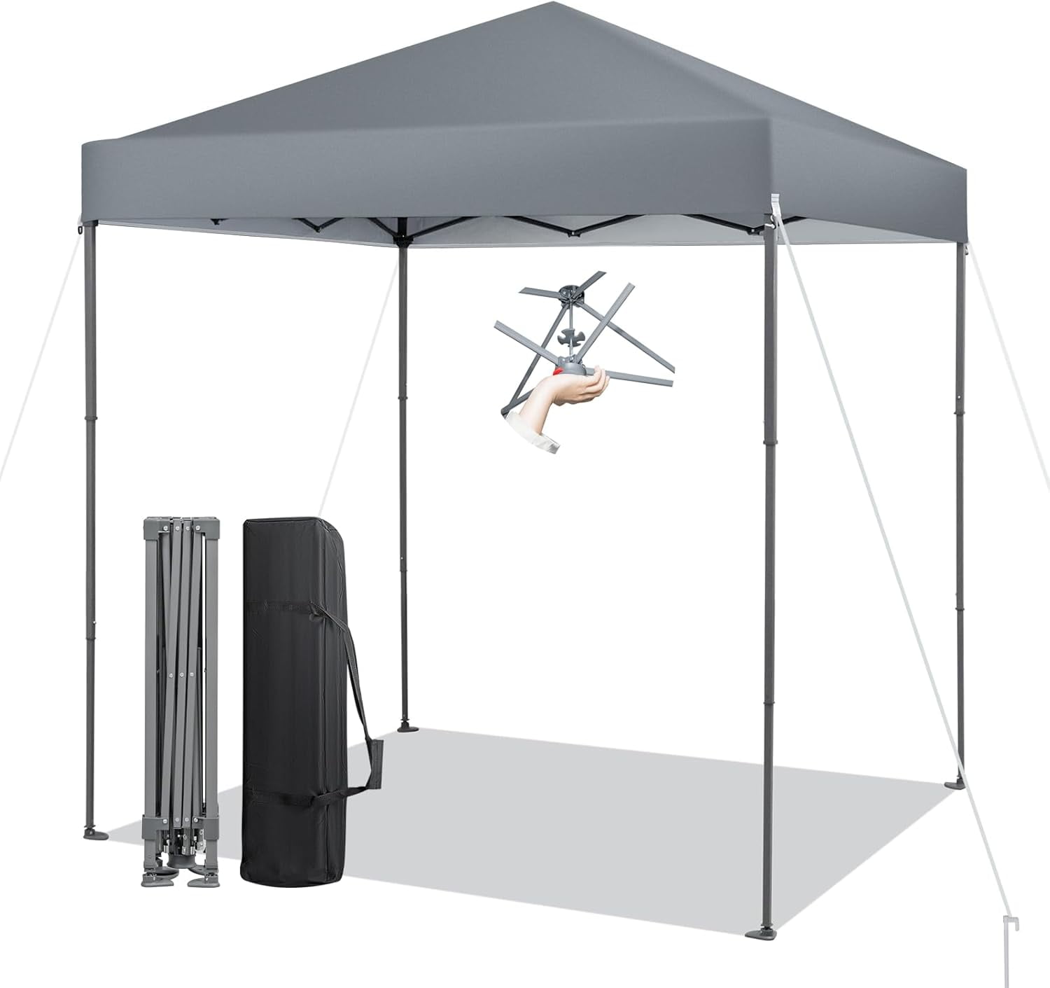 Canopy, Person Instant Setup Canopy Tent with Push Center Lock,Stakes ...