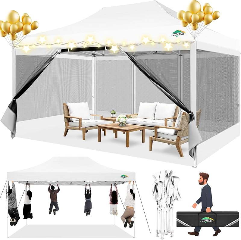 Canopy Tent 10x10 Heavy Duty Pop up Canopy with 4 Sidewalls, Easy Set ...