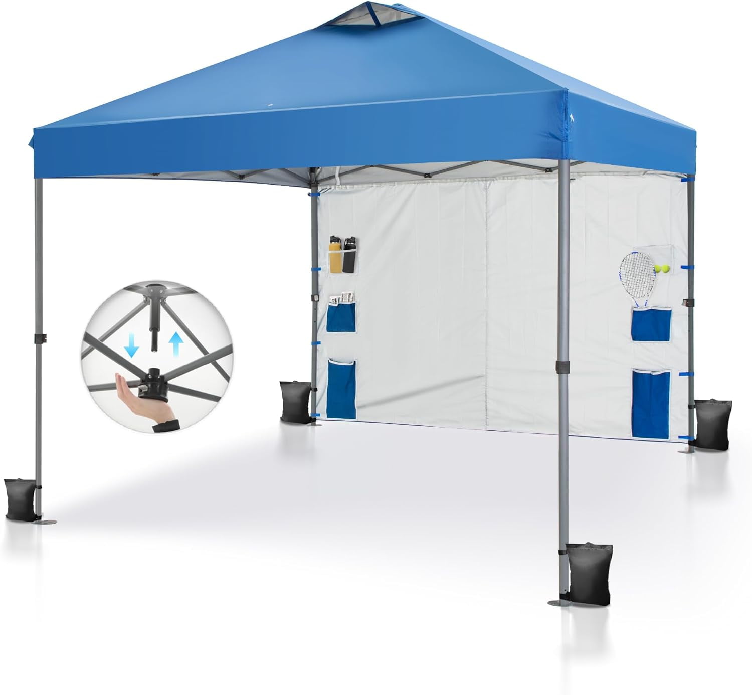 Canopy Tent 10x10 Pop Up Canopy Outdoor Shade with Pockets Sidewall ...