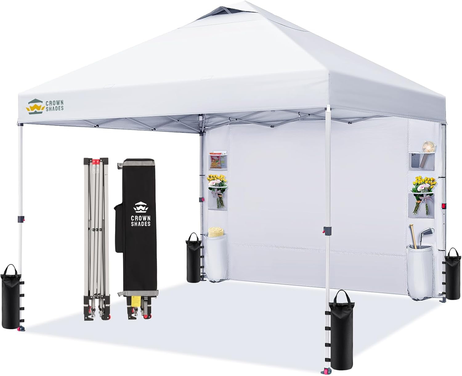Canopy Tent 10x10 Pop Up Canopy Outdoor Shade with Pockets Sidewall ...