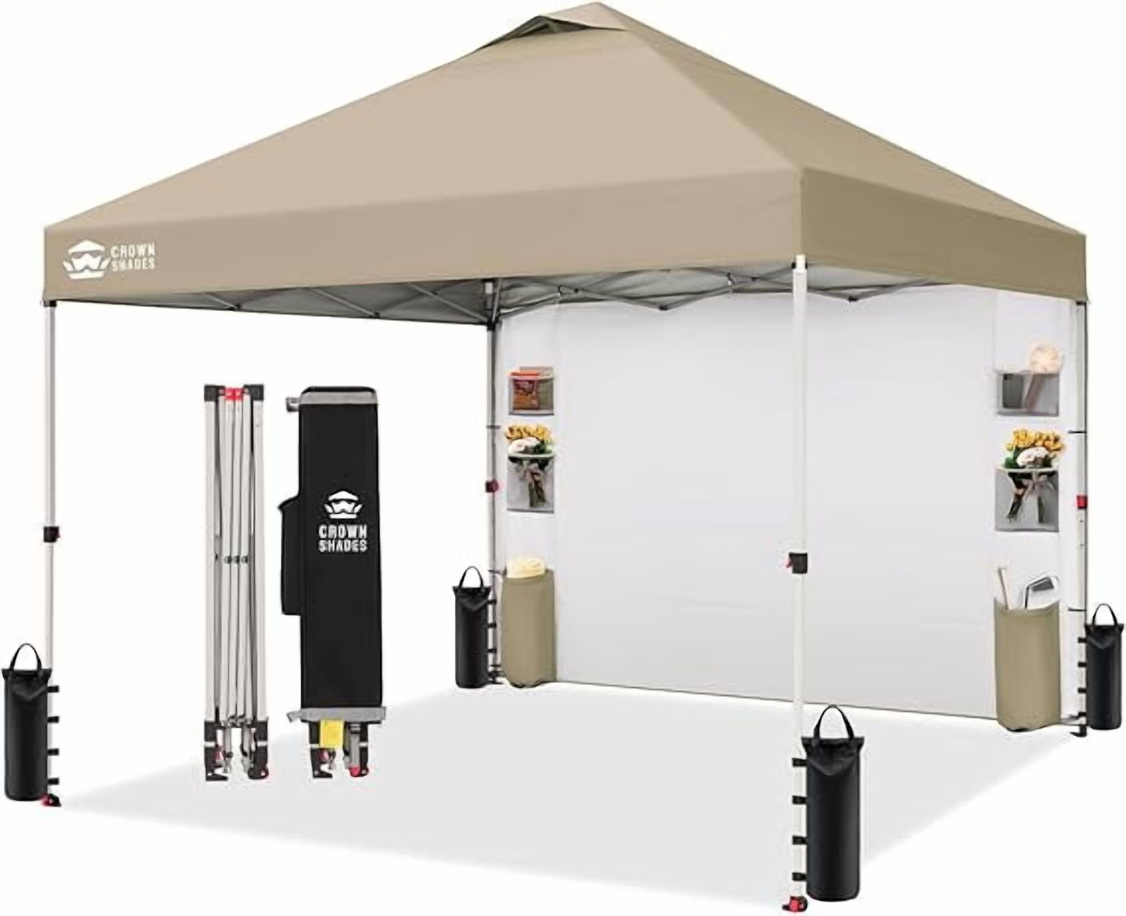 Canopy Tent 10x10 Pop Up Canopy Outdoor Shade with Pockets Sidewall ...