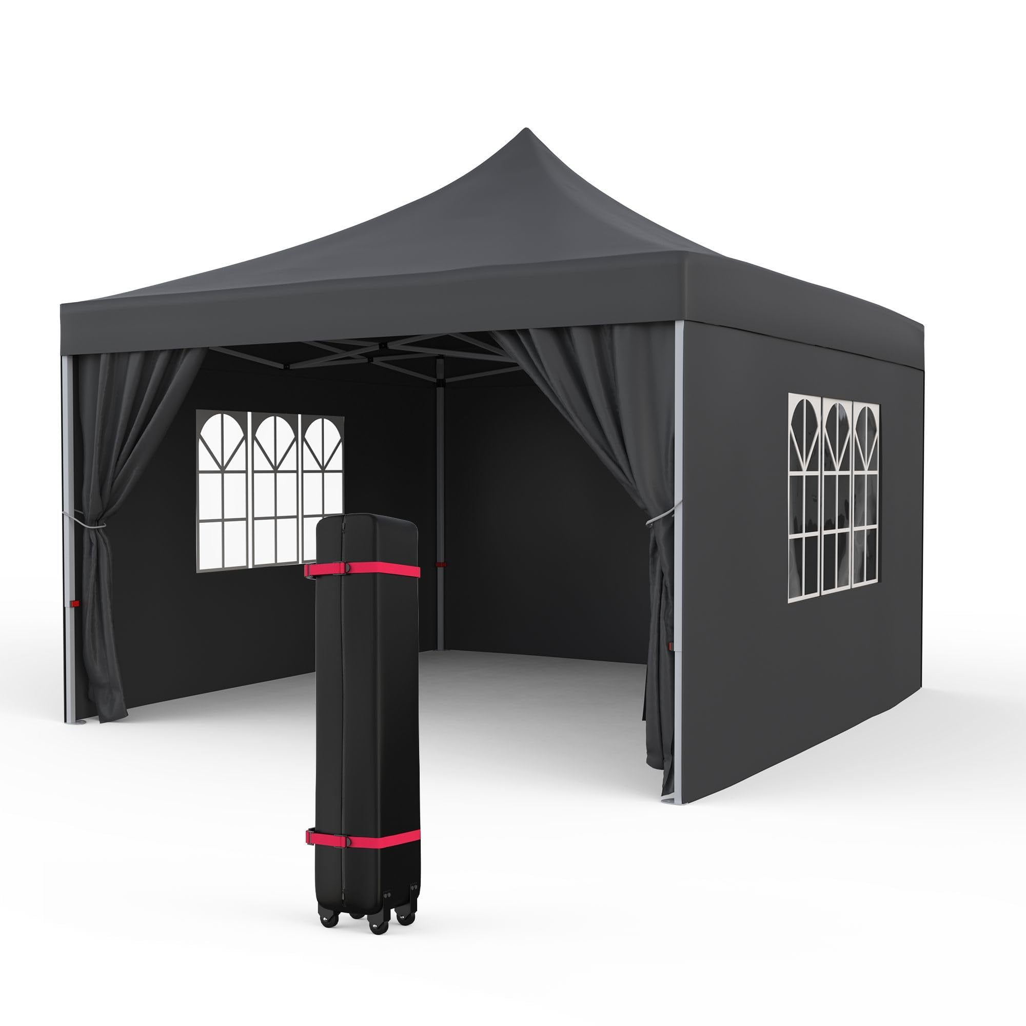 Canopy Tent 10x10FT, Pop-Up Canopy with Sidewalls, Instant Outside Tent ...