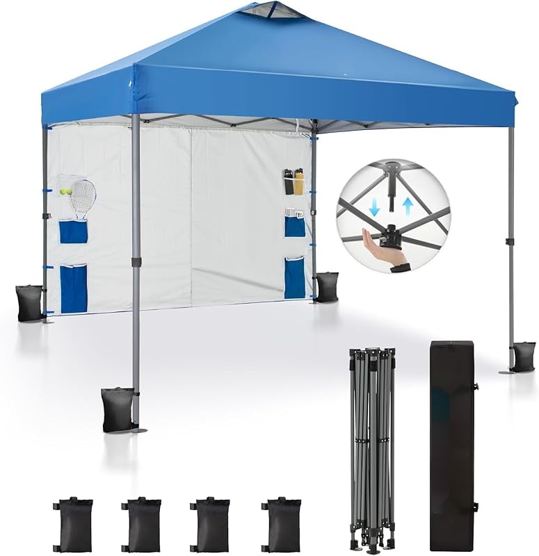 Canopy Tent Pop Up 10x10 ft One Person Push Set Up Tent, Outdoor ...