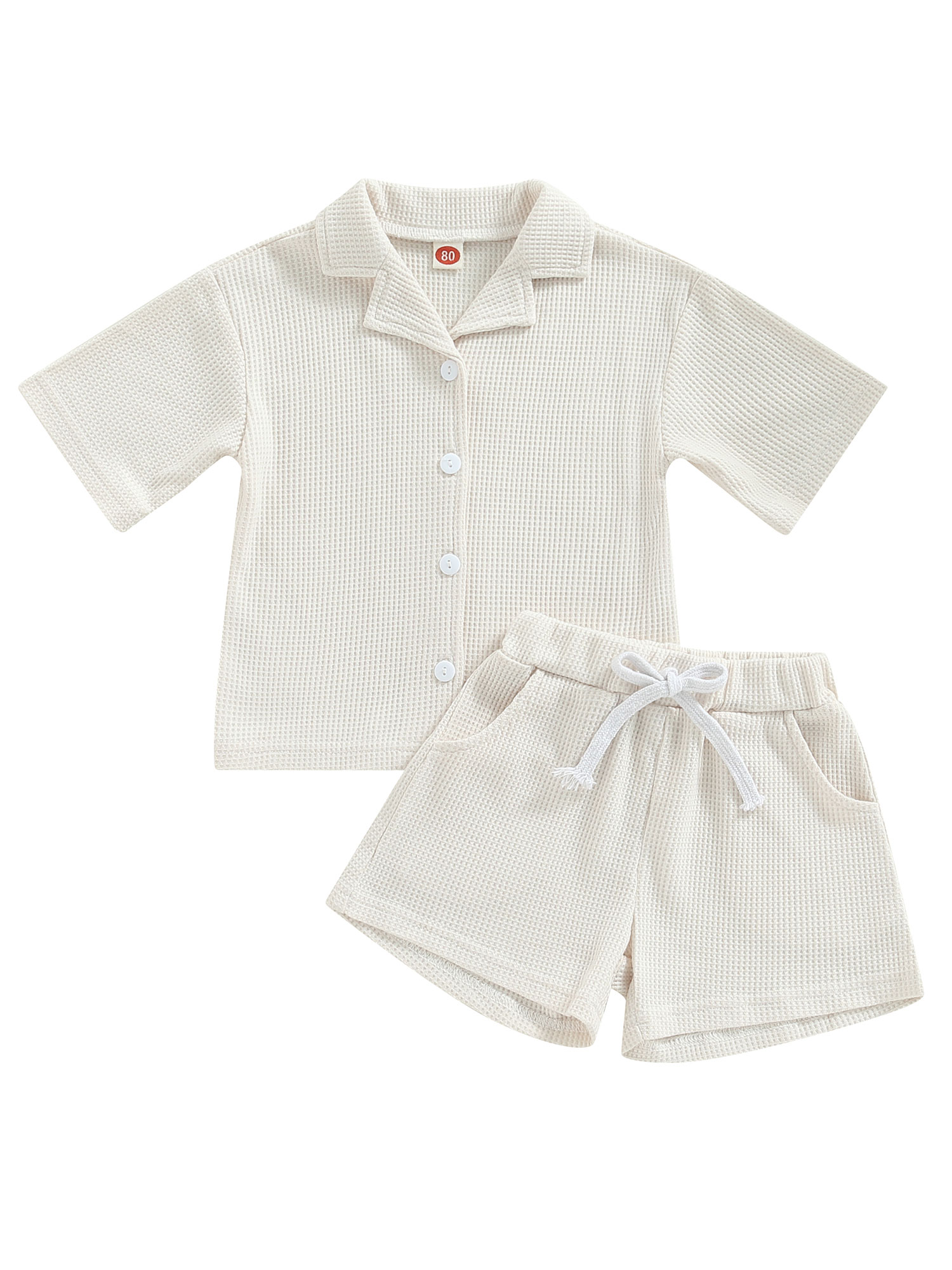 Canrulo 2Pc Toddler Baby Girl Boy Summer Clothes Waffle Knit Short ...