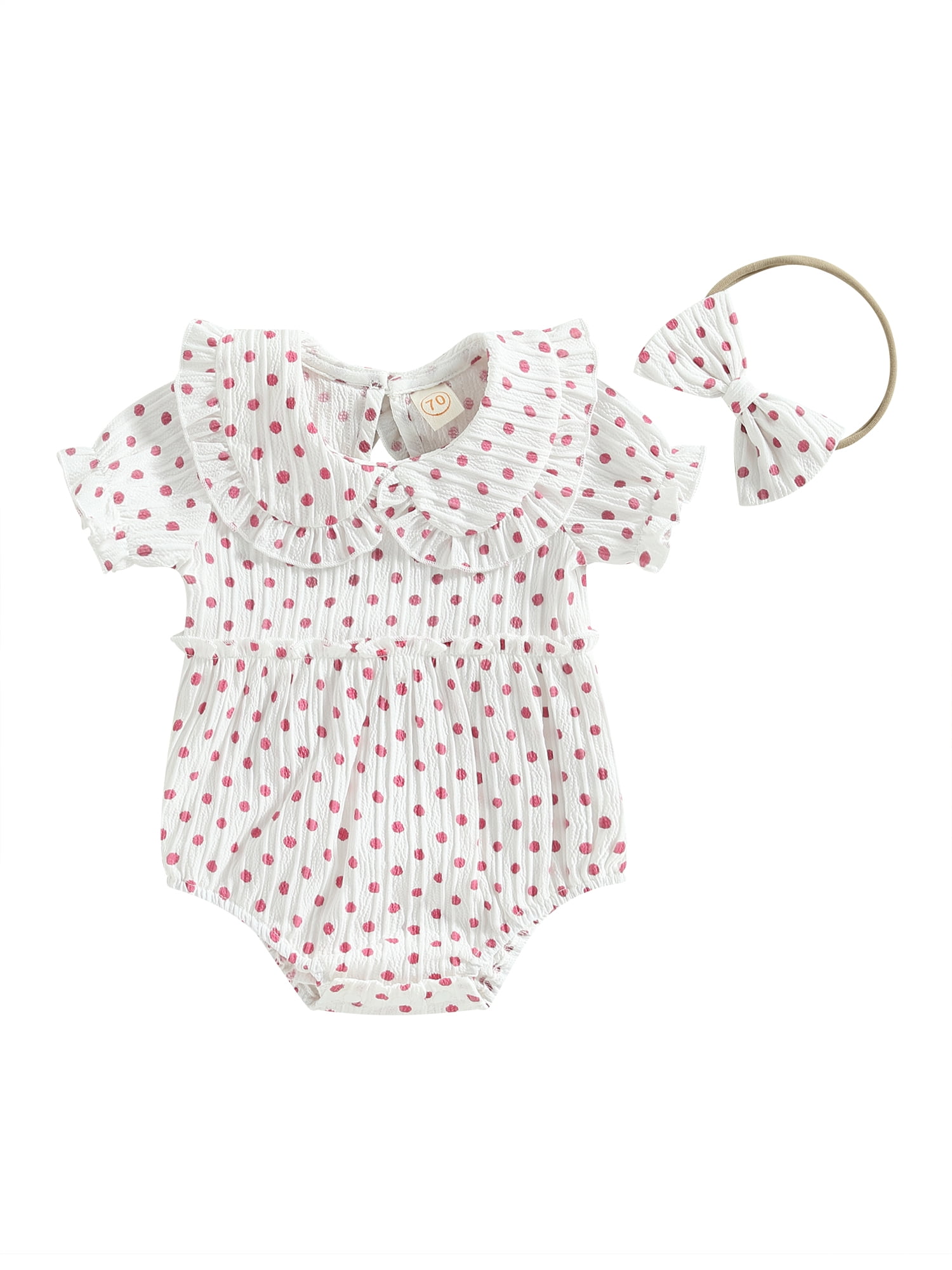 Canrulo 2Pcs Newborn Baby Girl Summer Clothes Short Sleeve Doll Collar ...