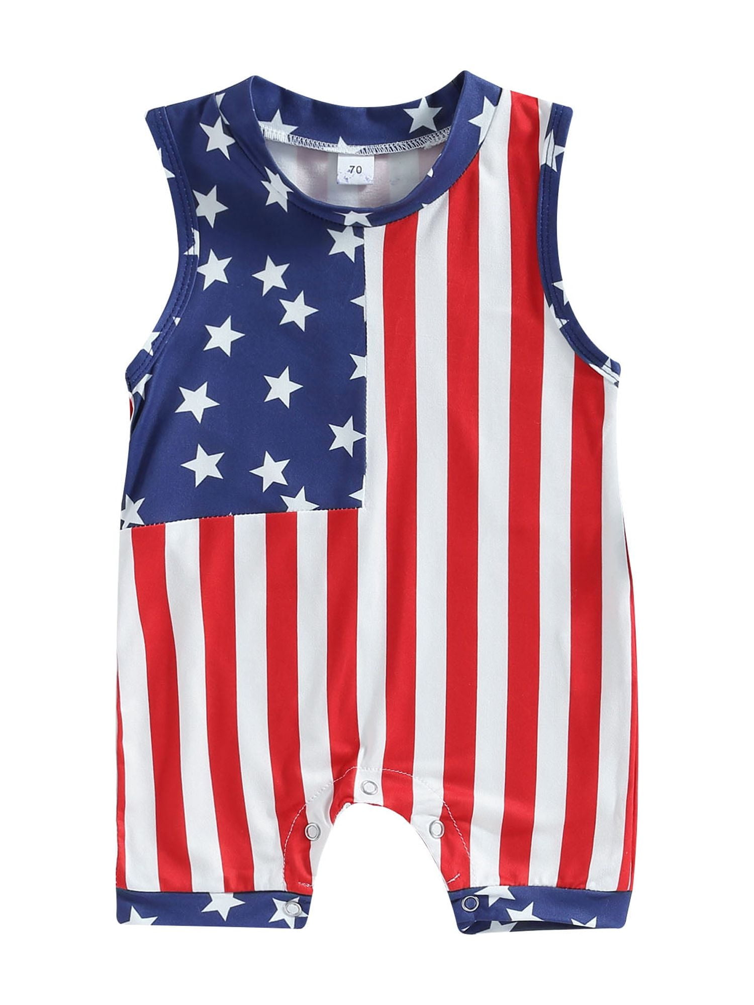Canrulo 4th of July Newborn Baby Girls Boys Short Romper Sleeveless ...
