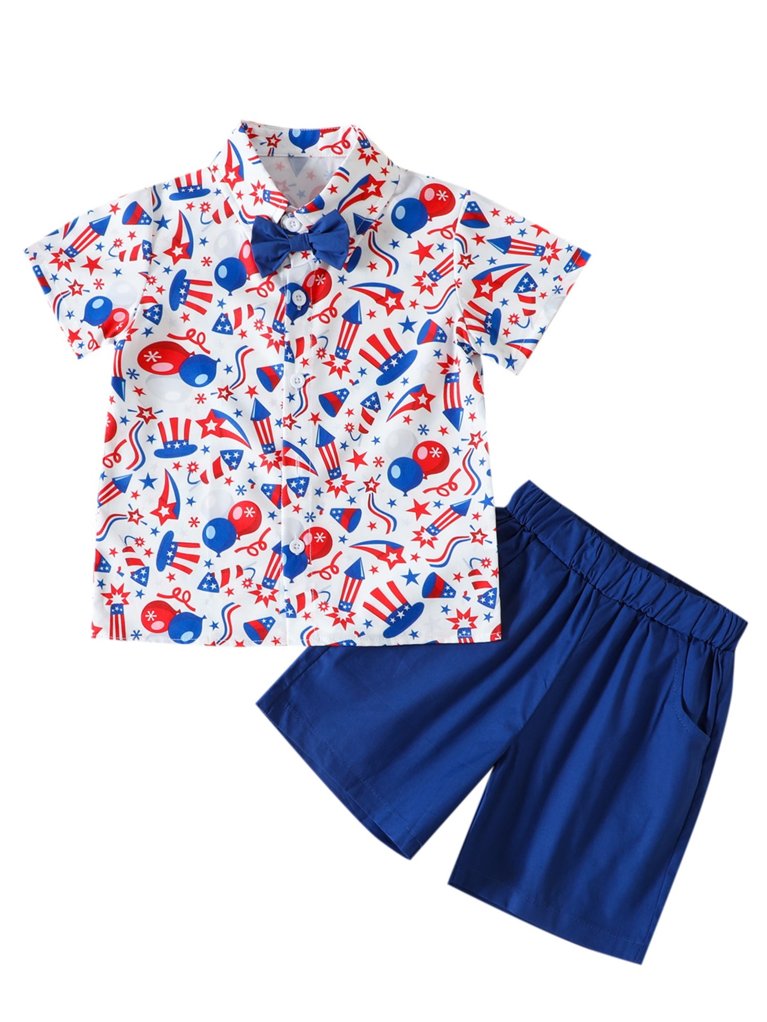 Canrulo 4th of July Toddler Baby Boys Summer Outfits Short Sleeve T ...
