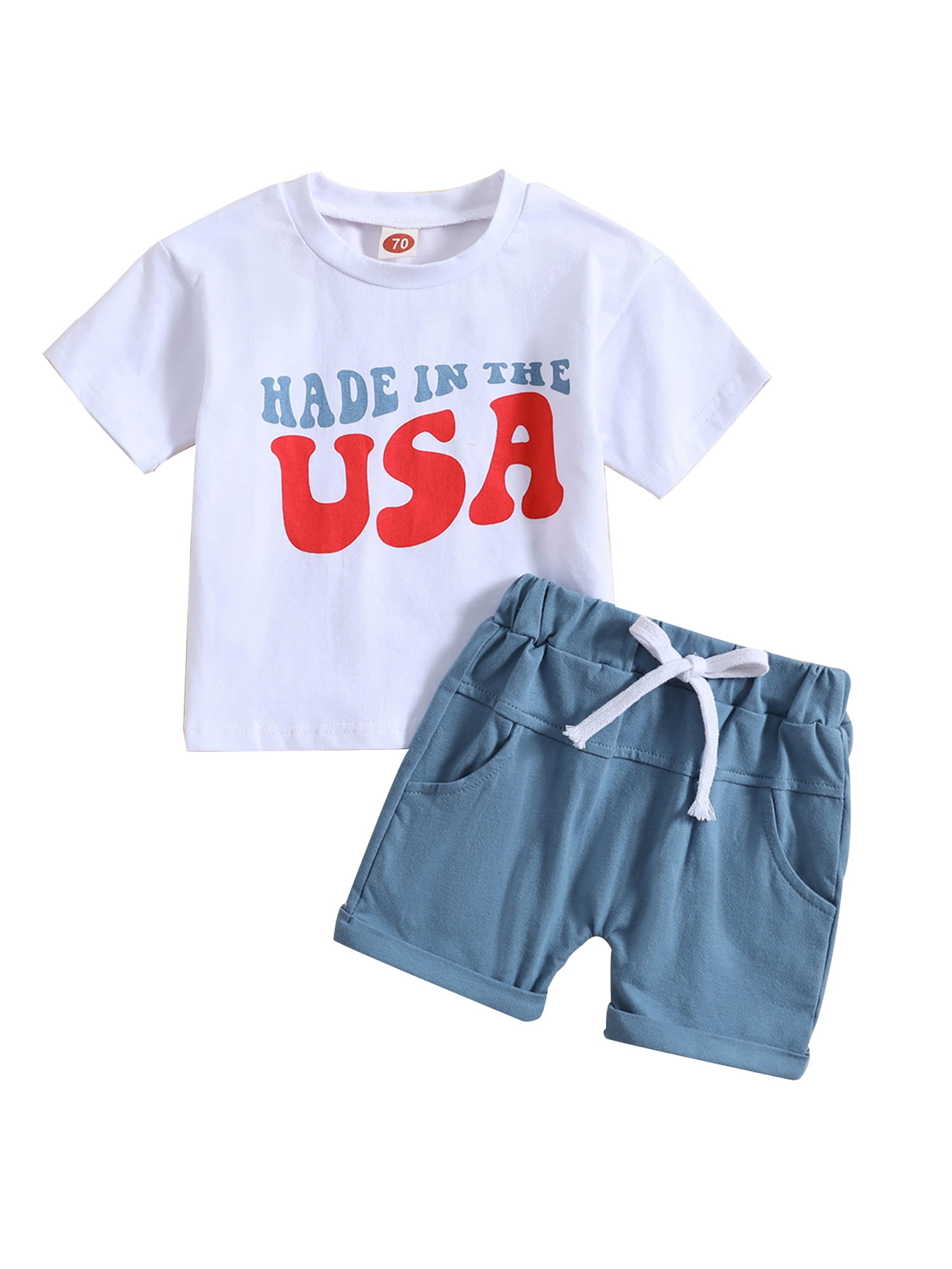 Canrulo Infant Toddler Baby Boy 4th of July Outfits Short Sleeve Shirts ...