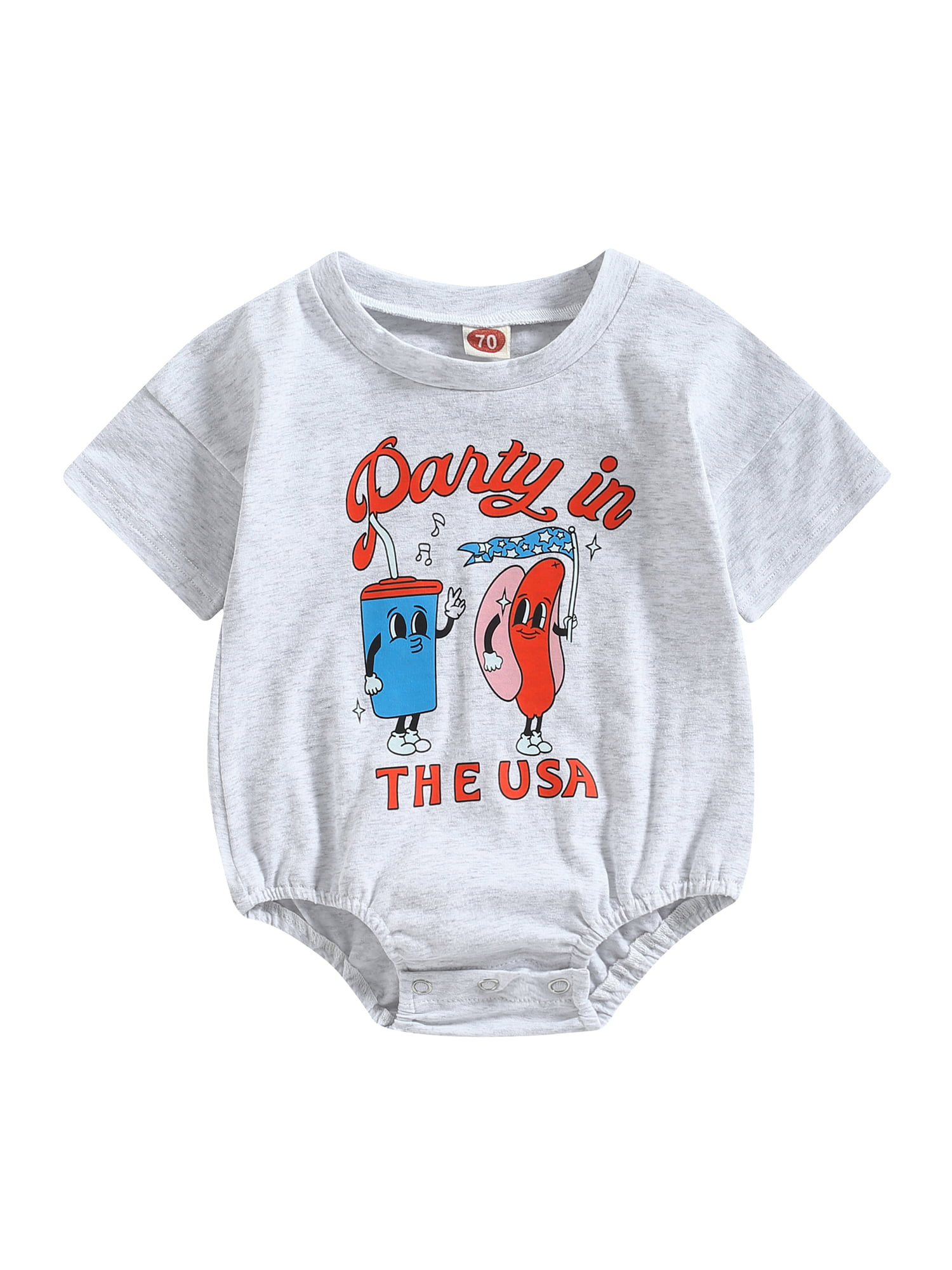 Canrulo Newborn Baby Boy Girl 4th of July Outfit USA Print Romper Short ...