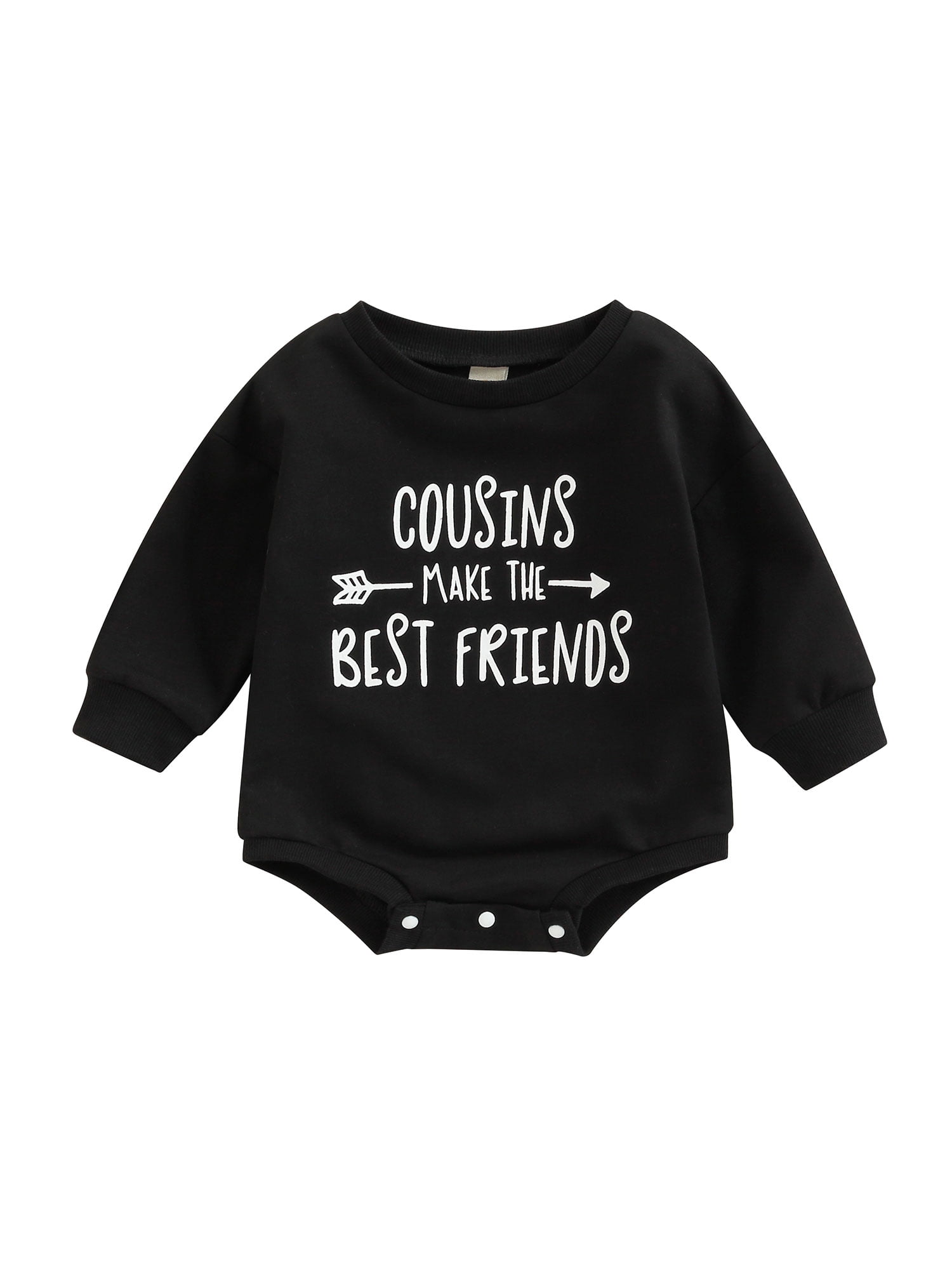 Canrulo Newborn Baby Boy Romper Long Sleeve Letter Print Loose Crotch ...