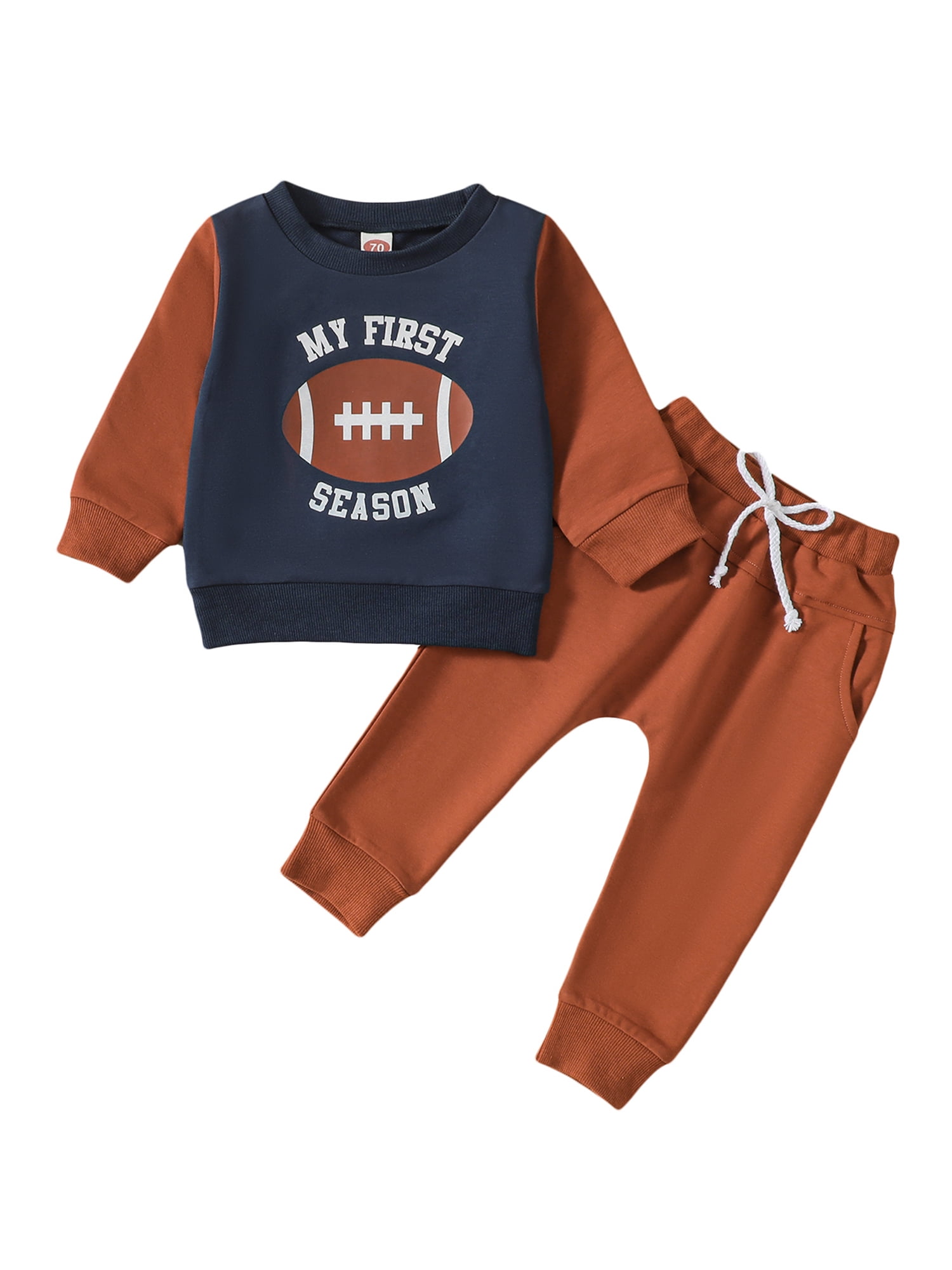 Canrulo Newborn Baby Boys Fall Clothes Long Sleeve Crew Neck Letters ...