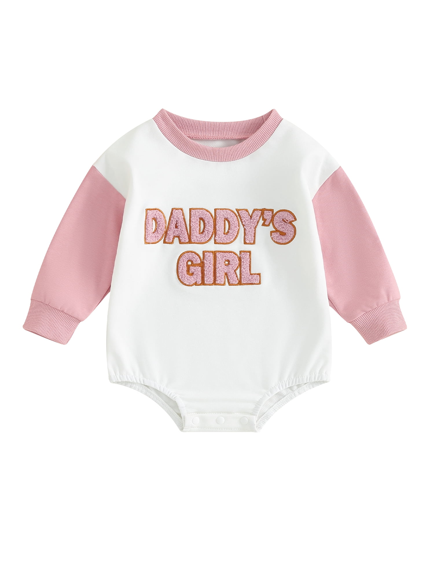 Canrulo Newborn Baby Girl Fall Romper Letter Embroidery Long Sleeve ...