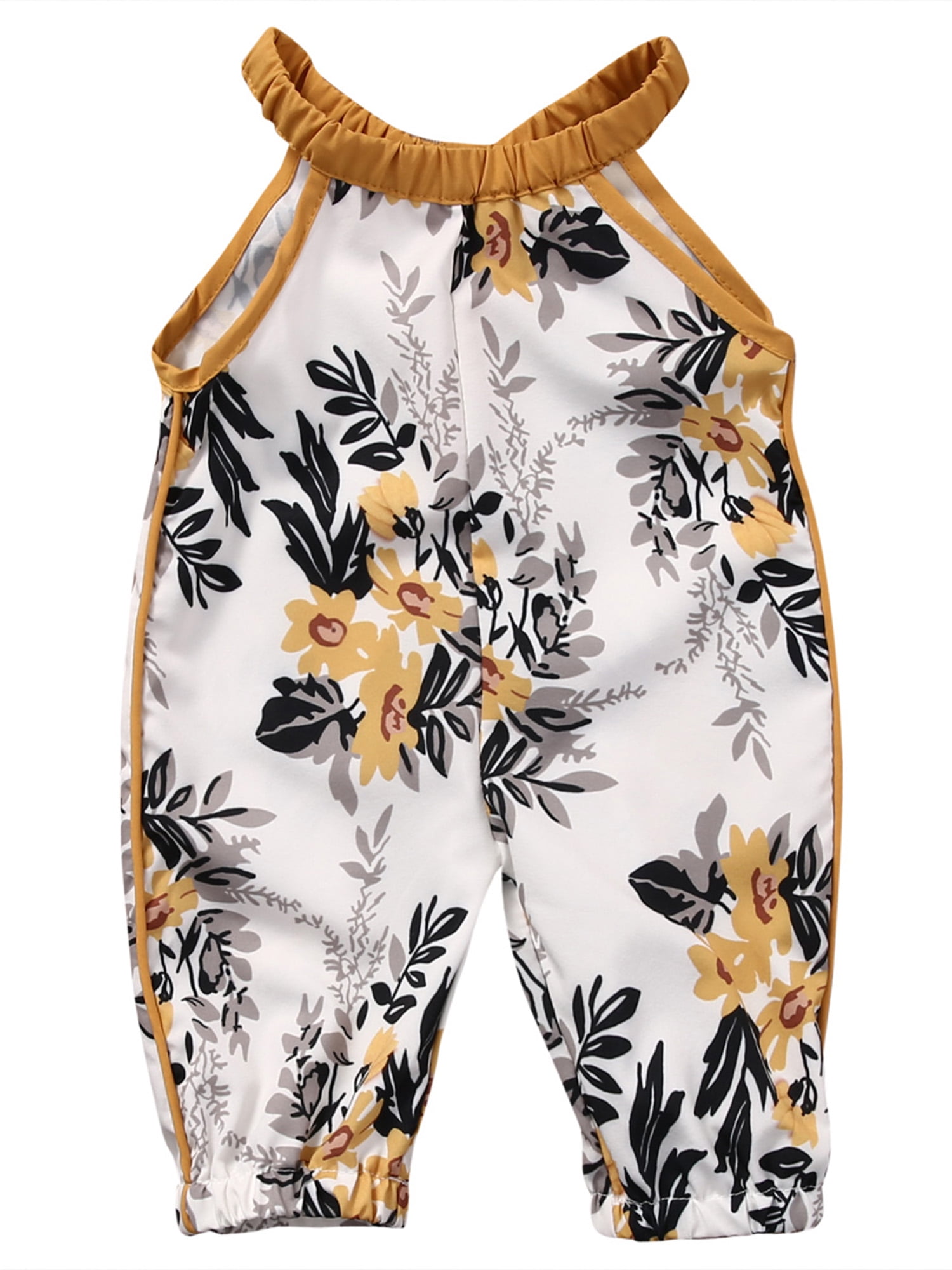 Canrulo Newborn Baby Girls Rompers Sleeveless Floral Clothes Bodysuit ...