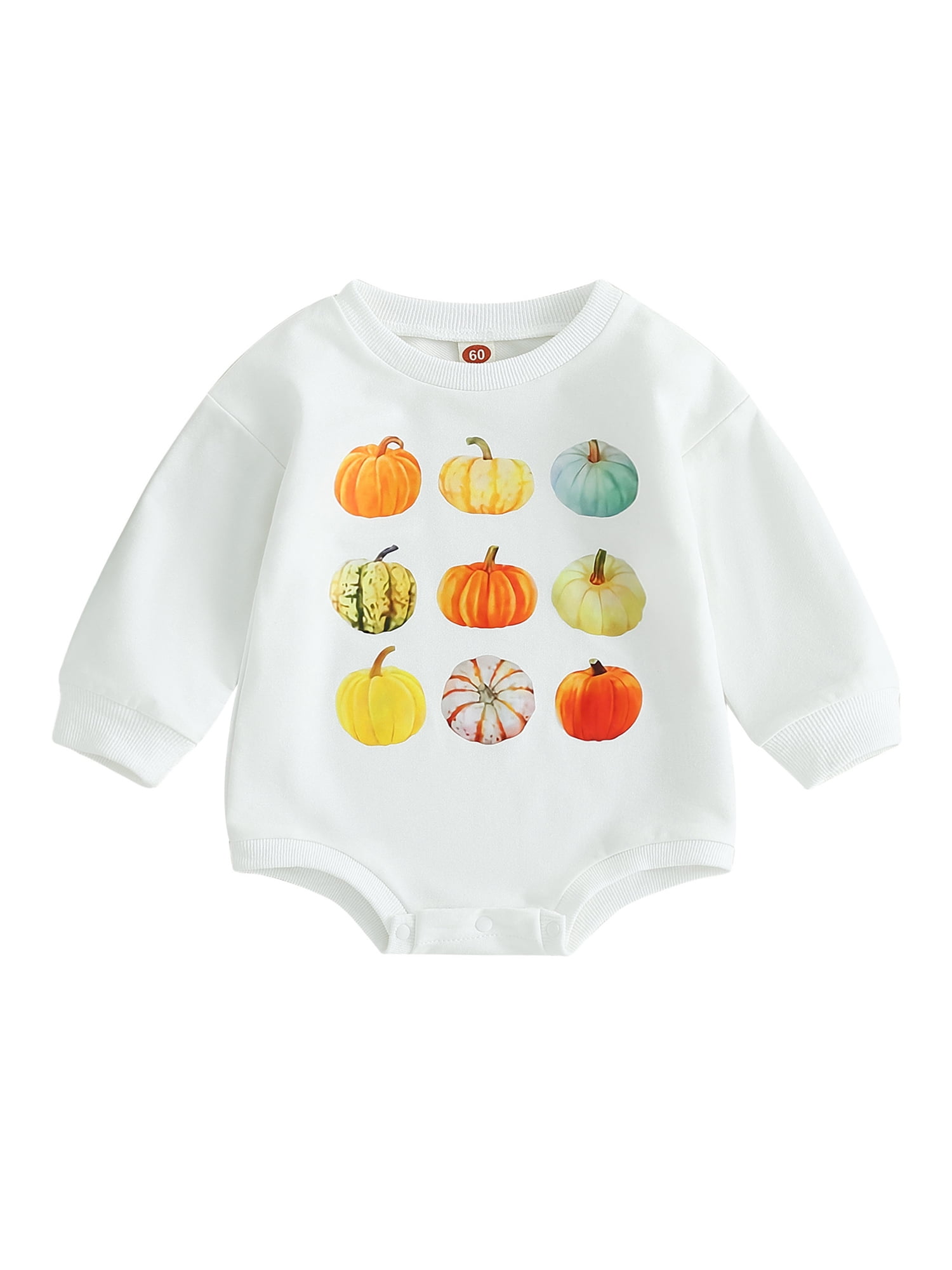 Canrulo Newborn Infant Baby Boy Girl Halloween Clothes Long Sleeve Jumpsuit Pumpkin Print ...