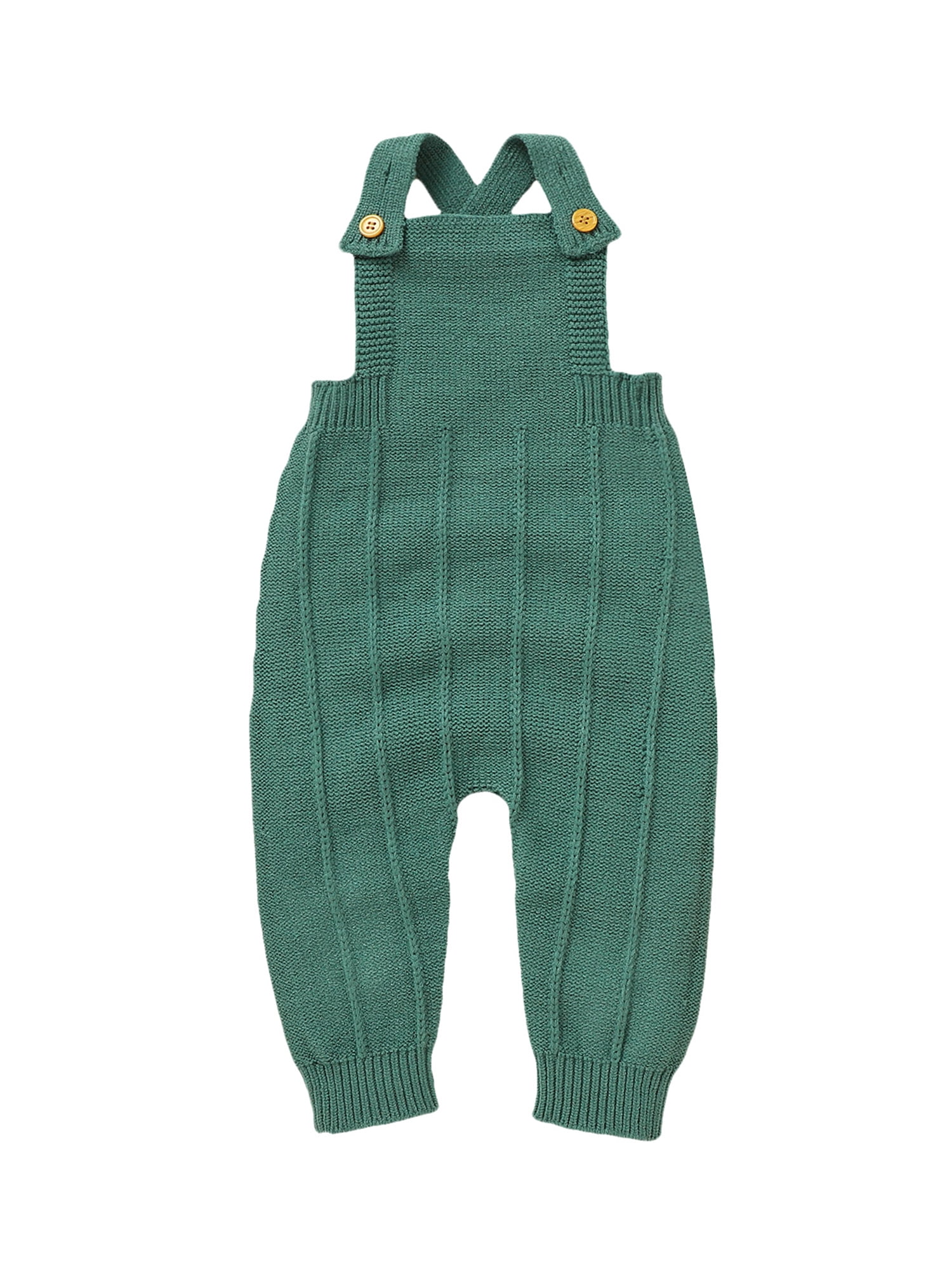 Canrulo Newborn Infant Baby Boy Girl Knit Overalls Sleeveless Solid ...