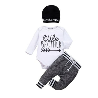 Newborn Baby Boy Cotton Clothes Set - Tops, Romper Pants, Legging Hat - Walmart.com