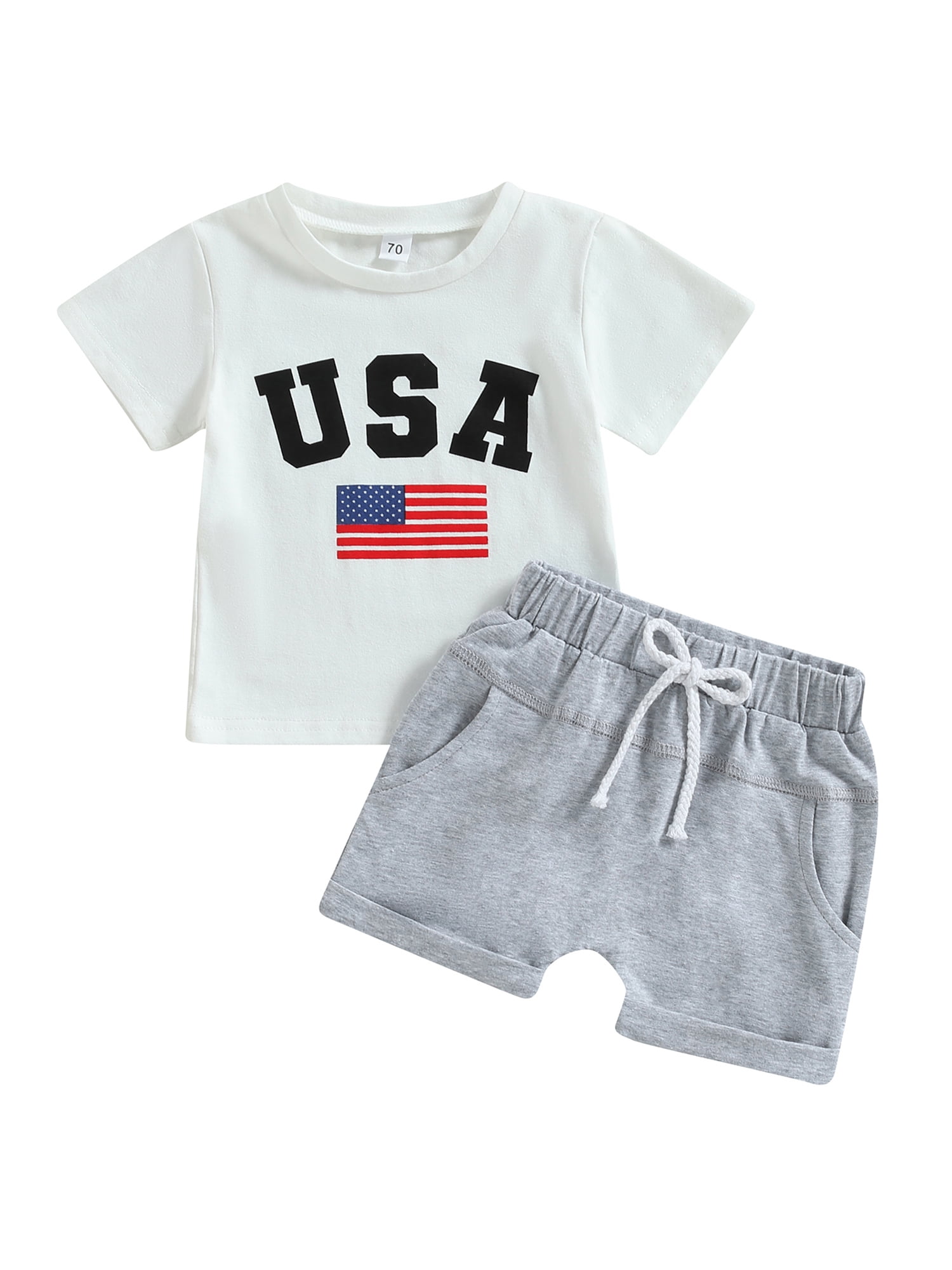 Canrulo Toddler Baby Boy 4th of July Outfits American Flag Print T ...