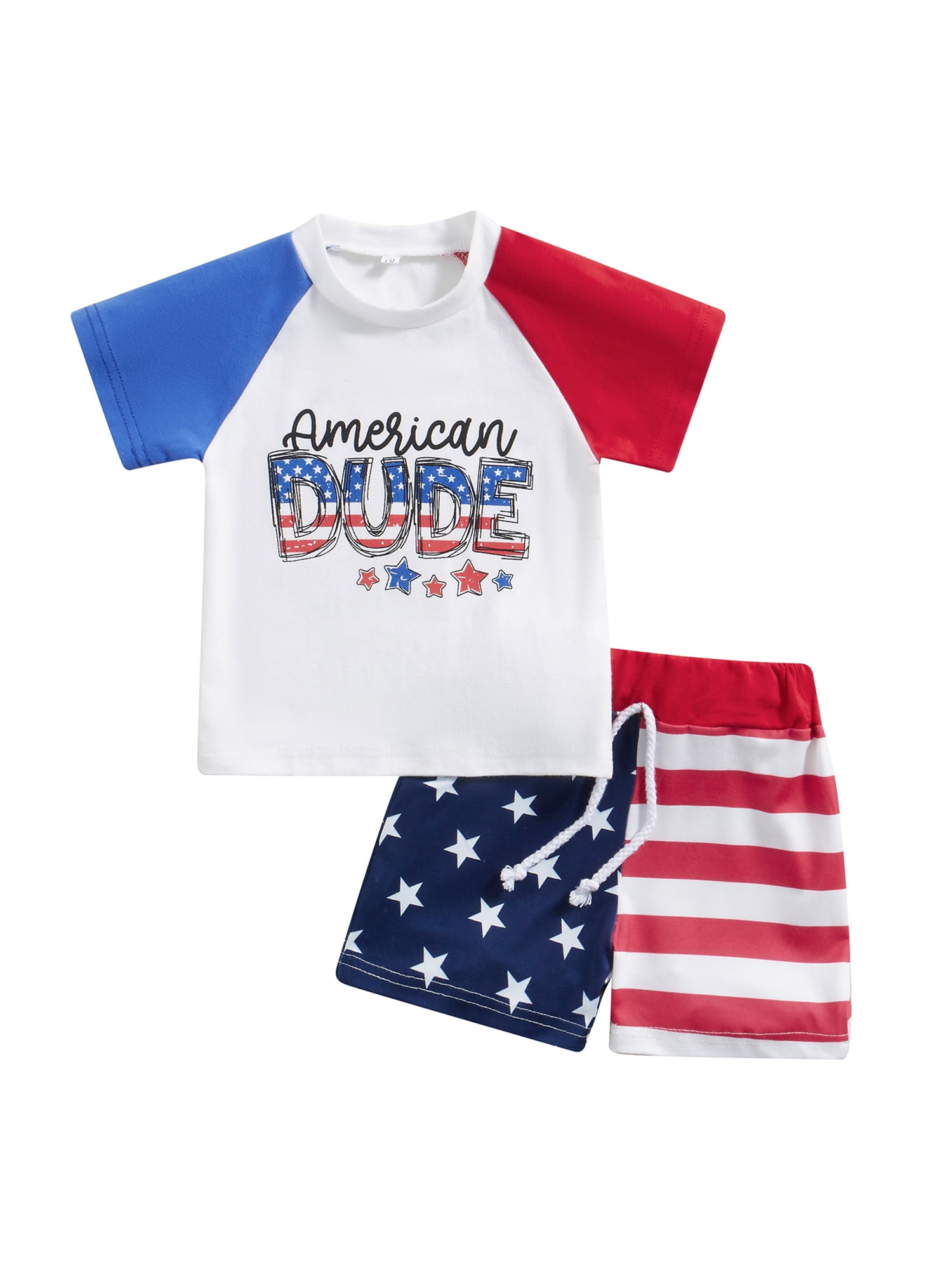 Canrulo Toddler Baby Boy 4th of July Outfits Short Sleeve Tee Shirt and ...