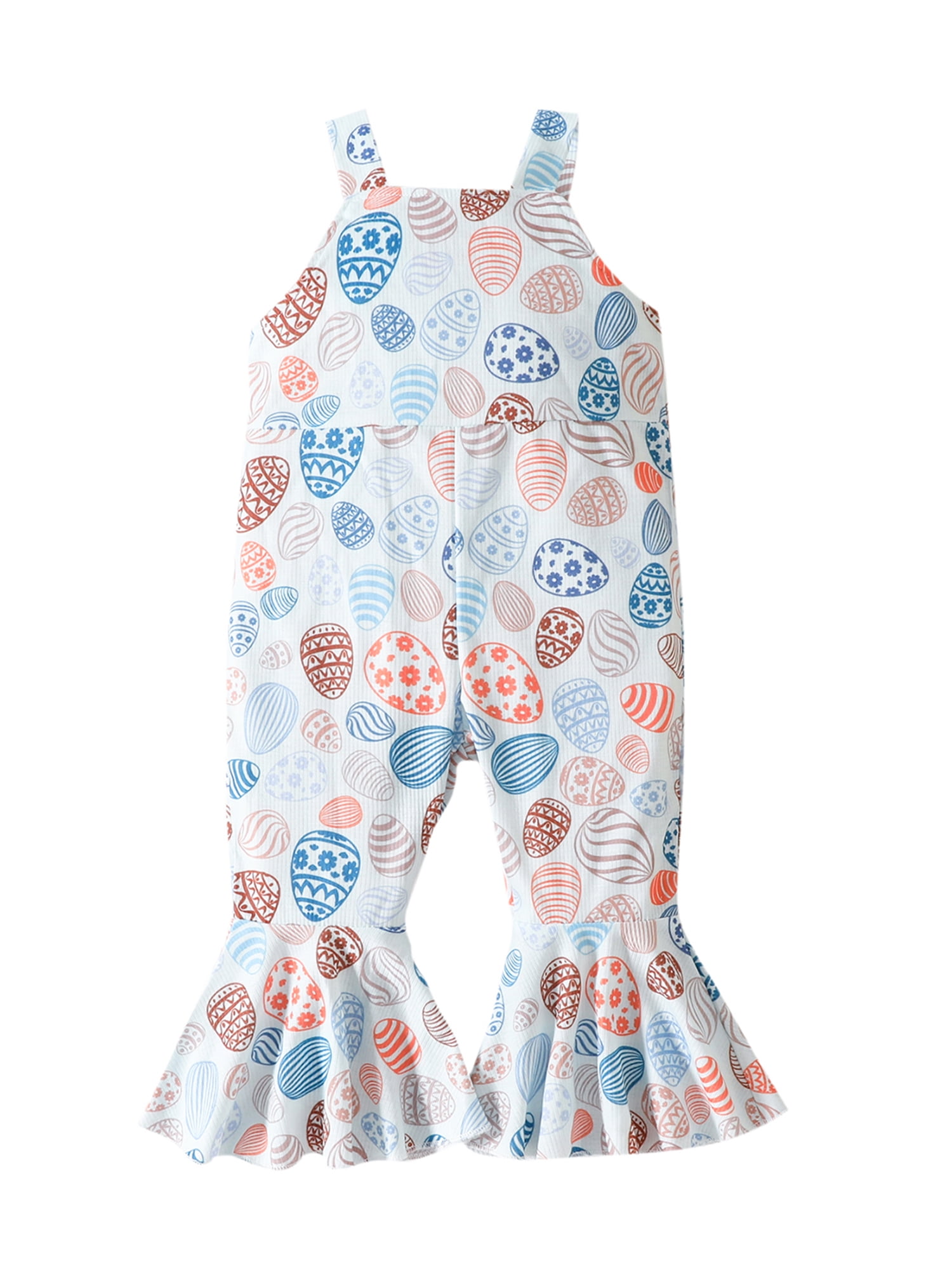 Canrulo Toddler Baby Girl Easter Outfit Sleeveless Eggs Print Zipper ...