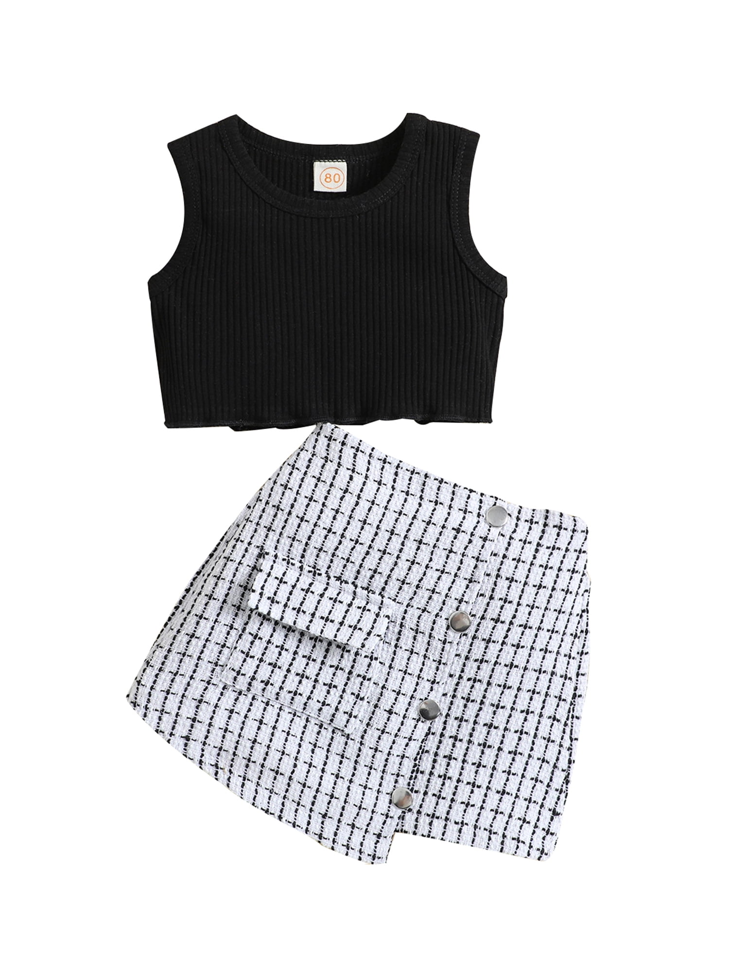 Canrulo Toddler Baby Girl Summer Clothes Sleeveless Ruffle Vest Tops ...