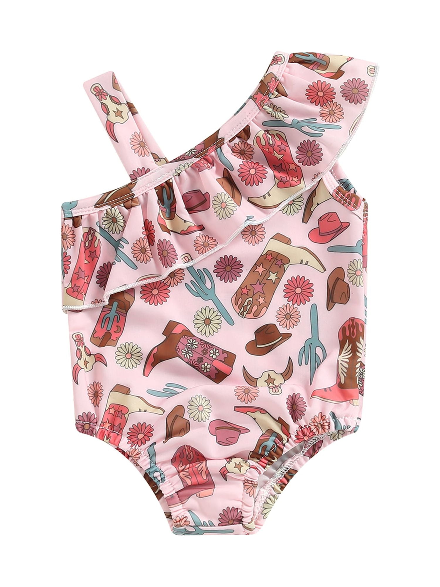 Canrulo Toddler Baby Girl Swimsuit Sleeveless One Piece Bathing Suit ...