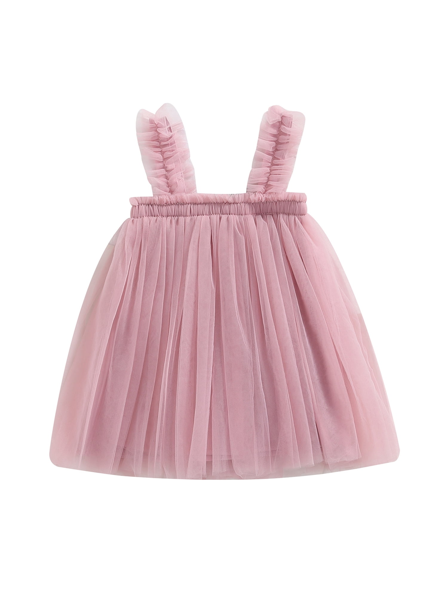 Canrulo Toddler Baby Girl Tutu Dress Sleeveless Tulle Layered Princess ...