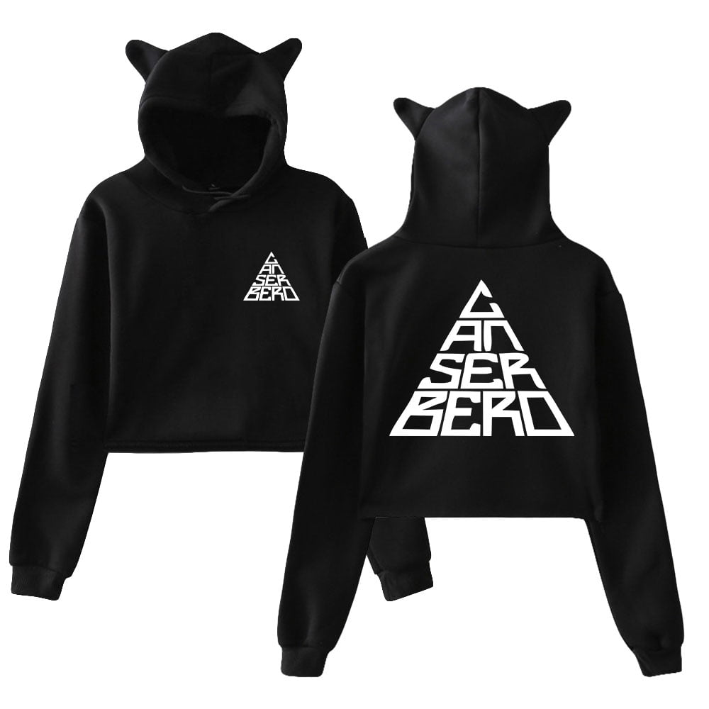 Canserbero Vector Logo Cat Ear Hoodie Womens Sweatshirts Unique Tops ...