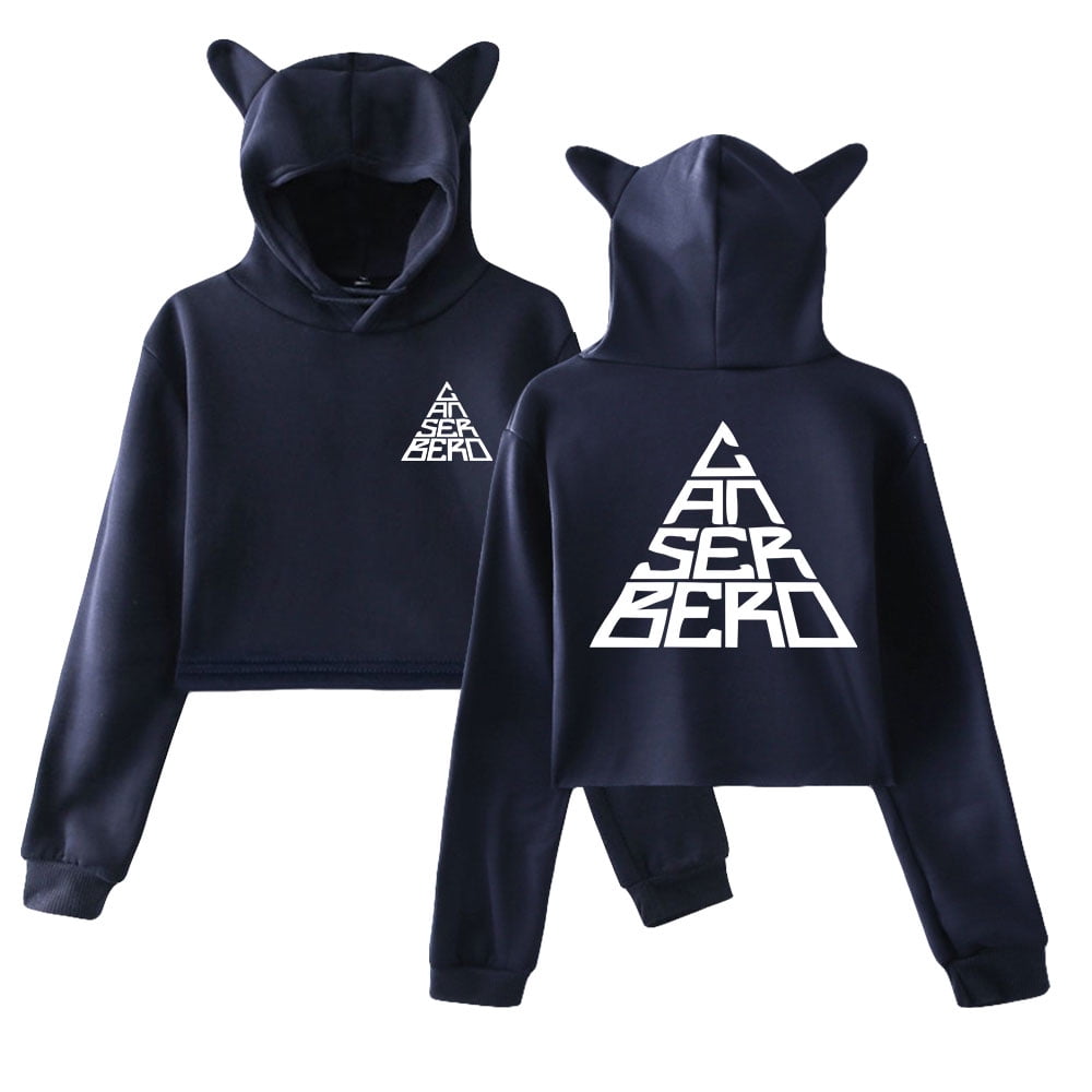 Canserbero Vector Logo Cat Ear Hoodie Womens Sweatshirts Unique Tops ...