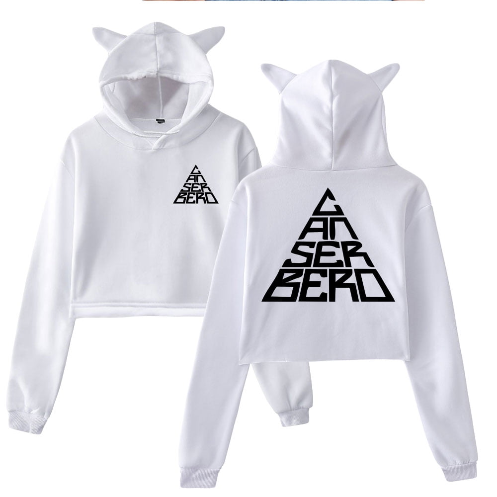 Canserbero Vector Logo Cat Ear Hoodie Womens Sweatshirts Unique Tops ...