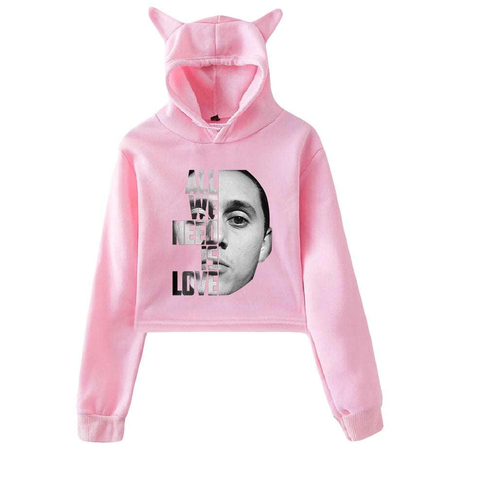 Canserbero apparel all we need is love merch Cat Ear Hoodie Long Sleeve ...