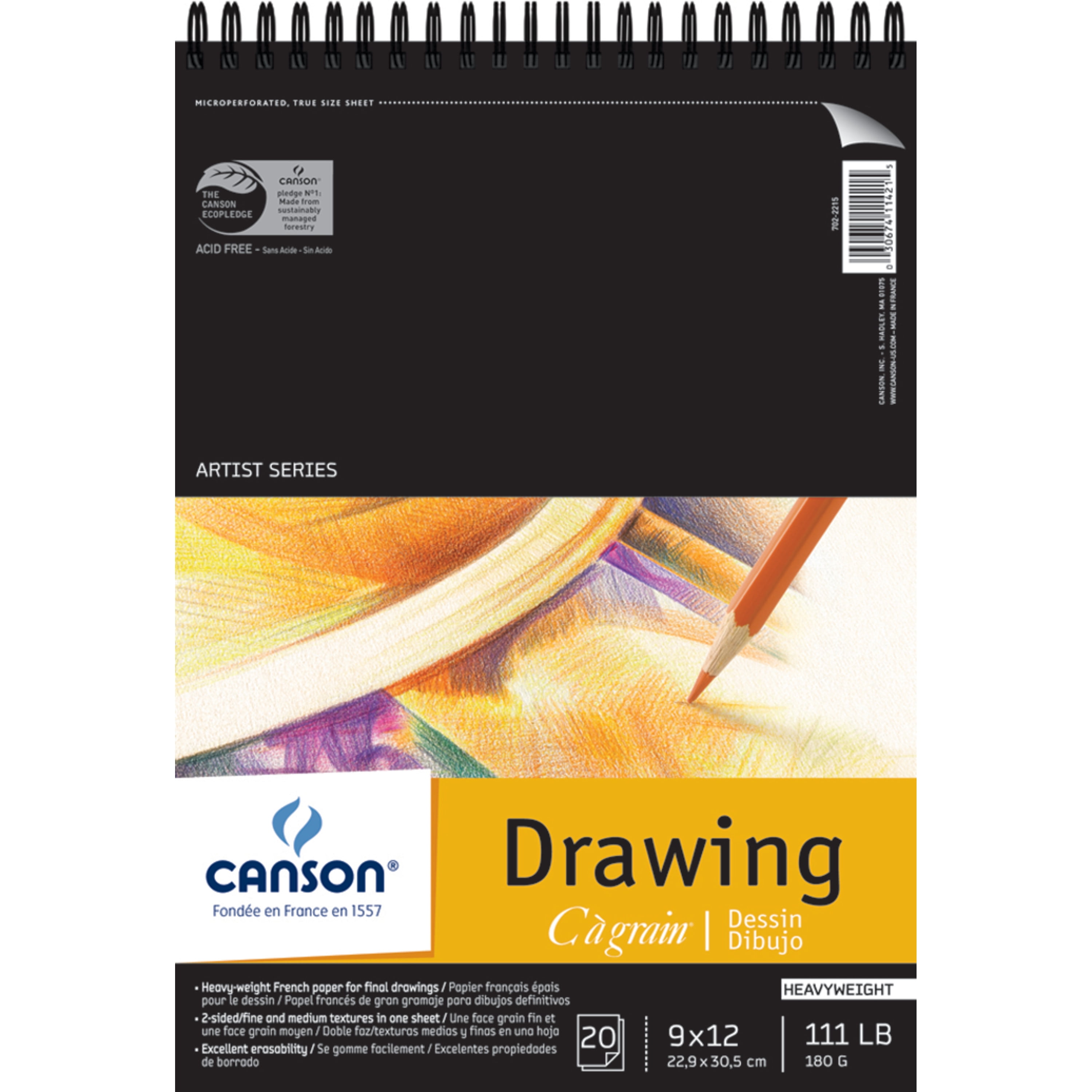 Canson Artist Series C A Grain Drawing Pad, 9in x 12in, 20 Sheets/Pad ...