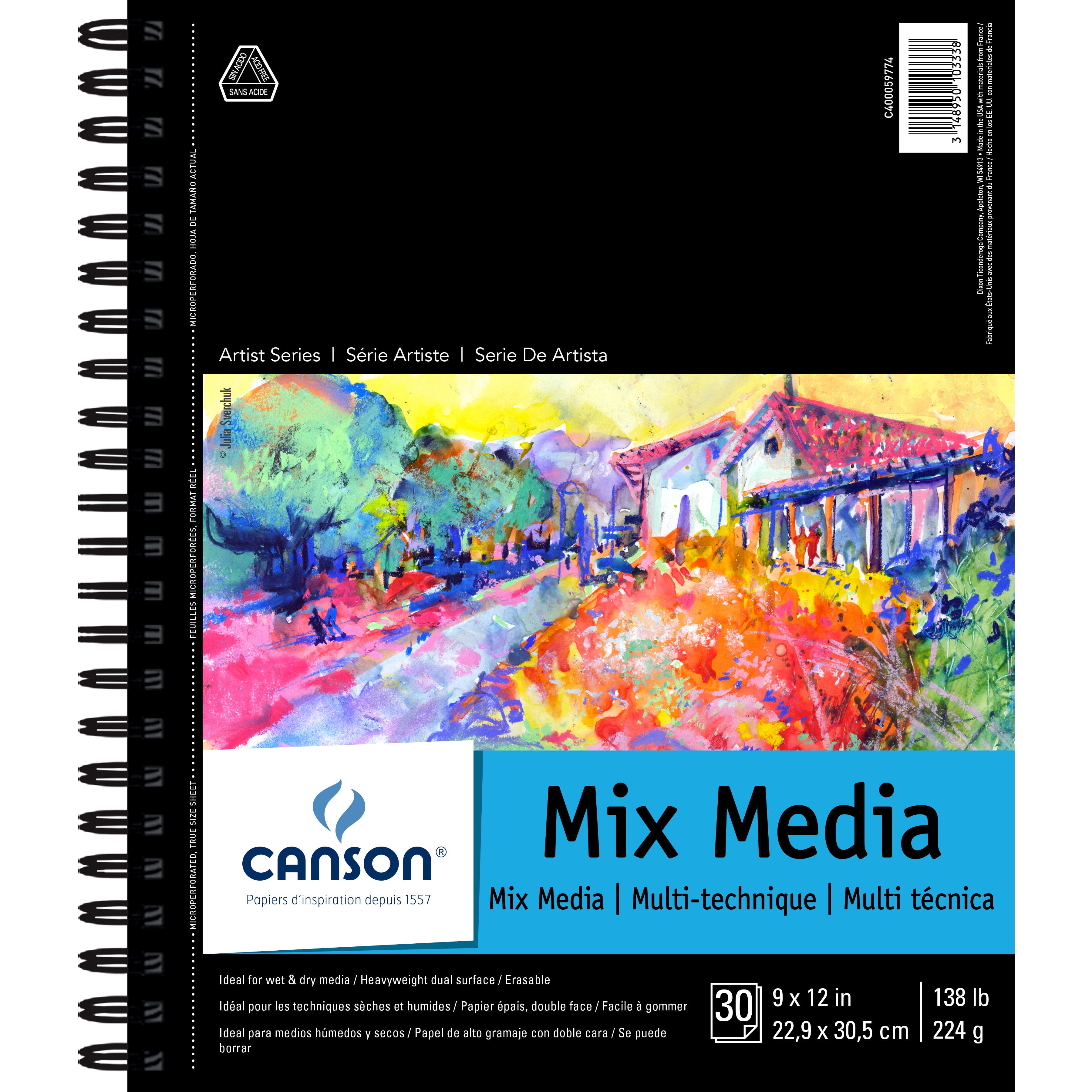 Canson Artist Series Mix Media Pad, 9in x 12in 30 Sheets/Pad - Walmart.com